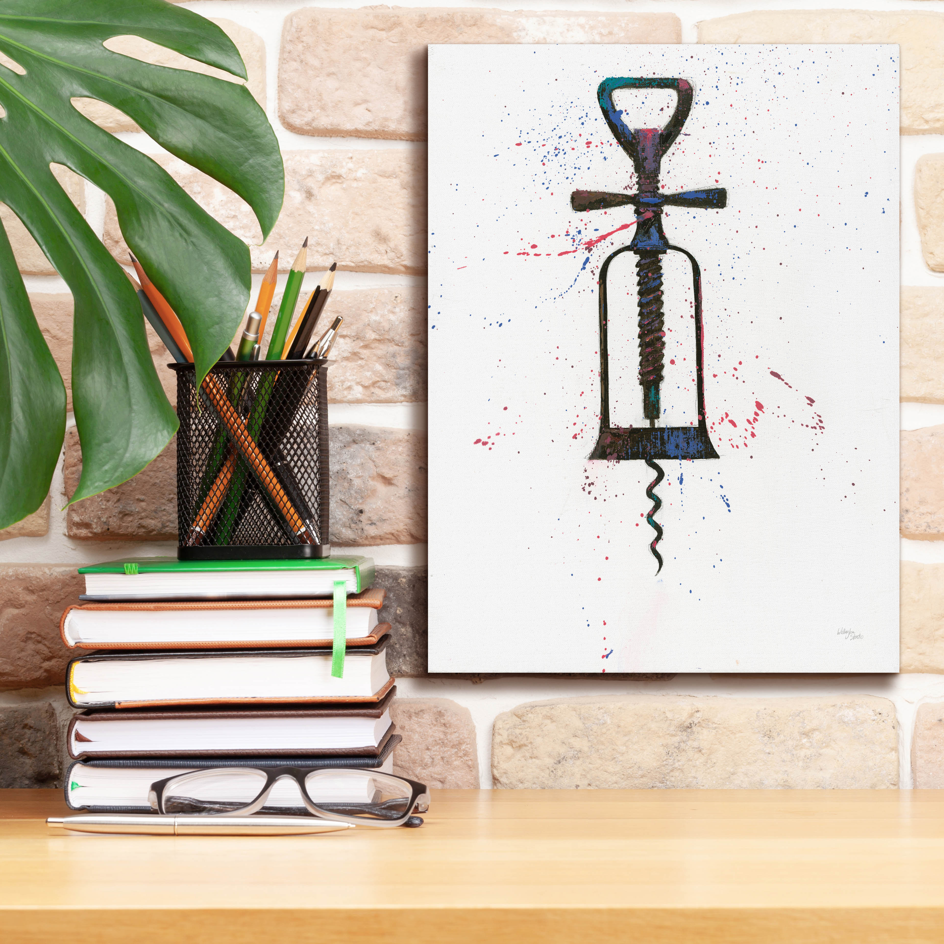 Williston Forge 'Wine Splash Corkscrew 2' by Wellington Studio Canvas ...