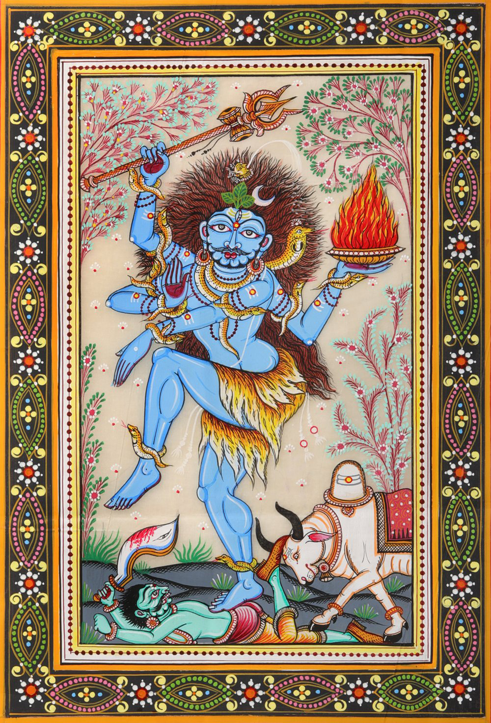 Exotic India Blue-Skinned Nataraja And Nandi Vanquishing Apasmara ...
