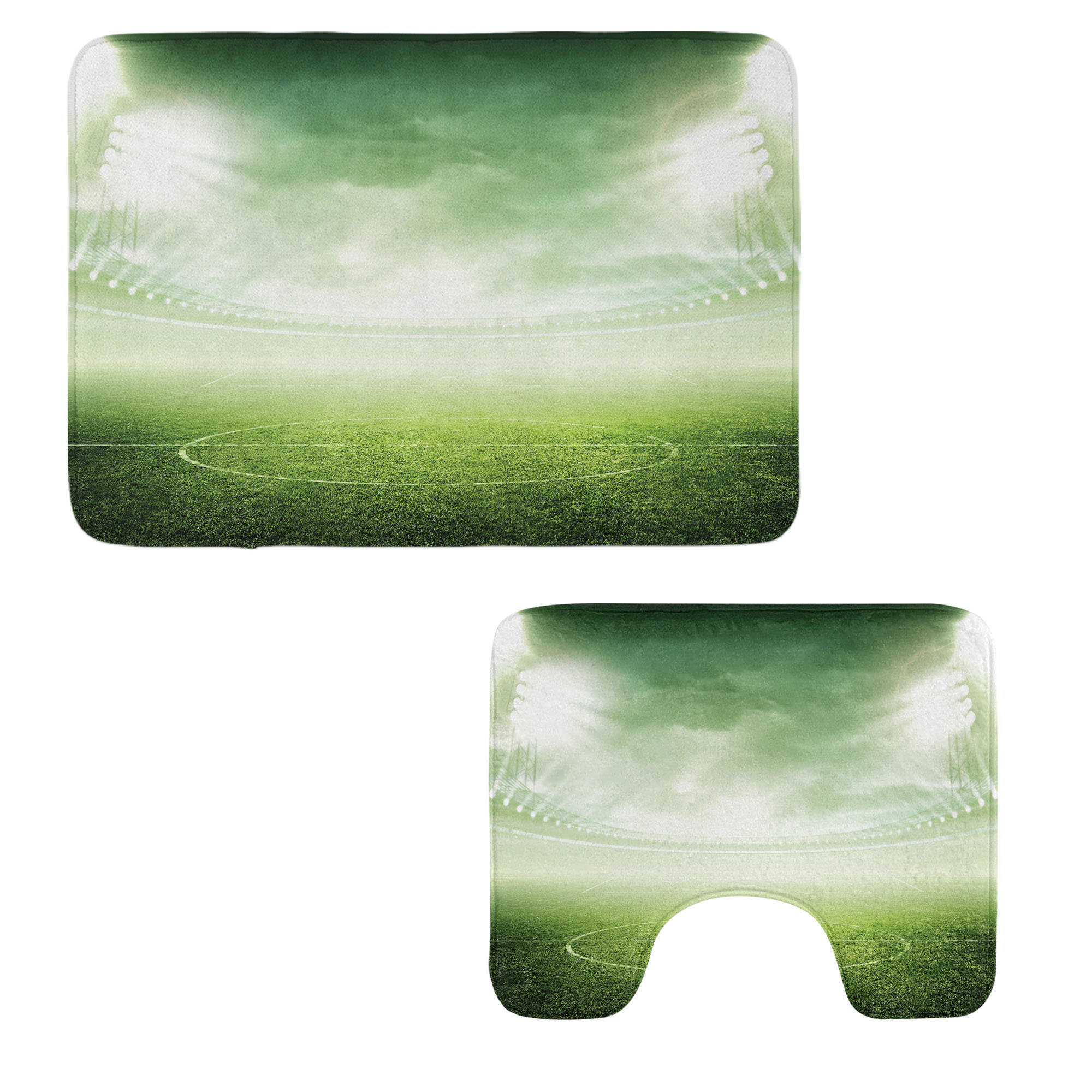 East Urban Home Green Bathroom Rug Set 2 Pieces Rectangle & Contour ...
