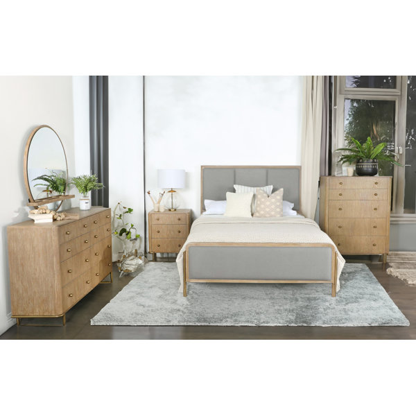 Everly Quinn Zadien Upholstered Bedroom Set Sand Wash and Grey S32 ...