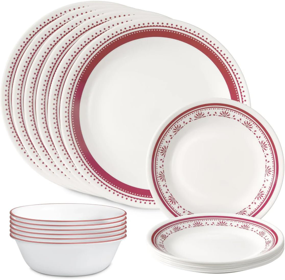 Hokku Designs The 18 Piece Glass Dinnerware Sets, Service for 6, Triple ...