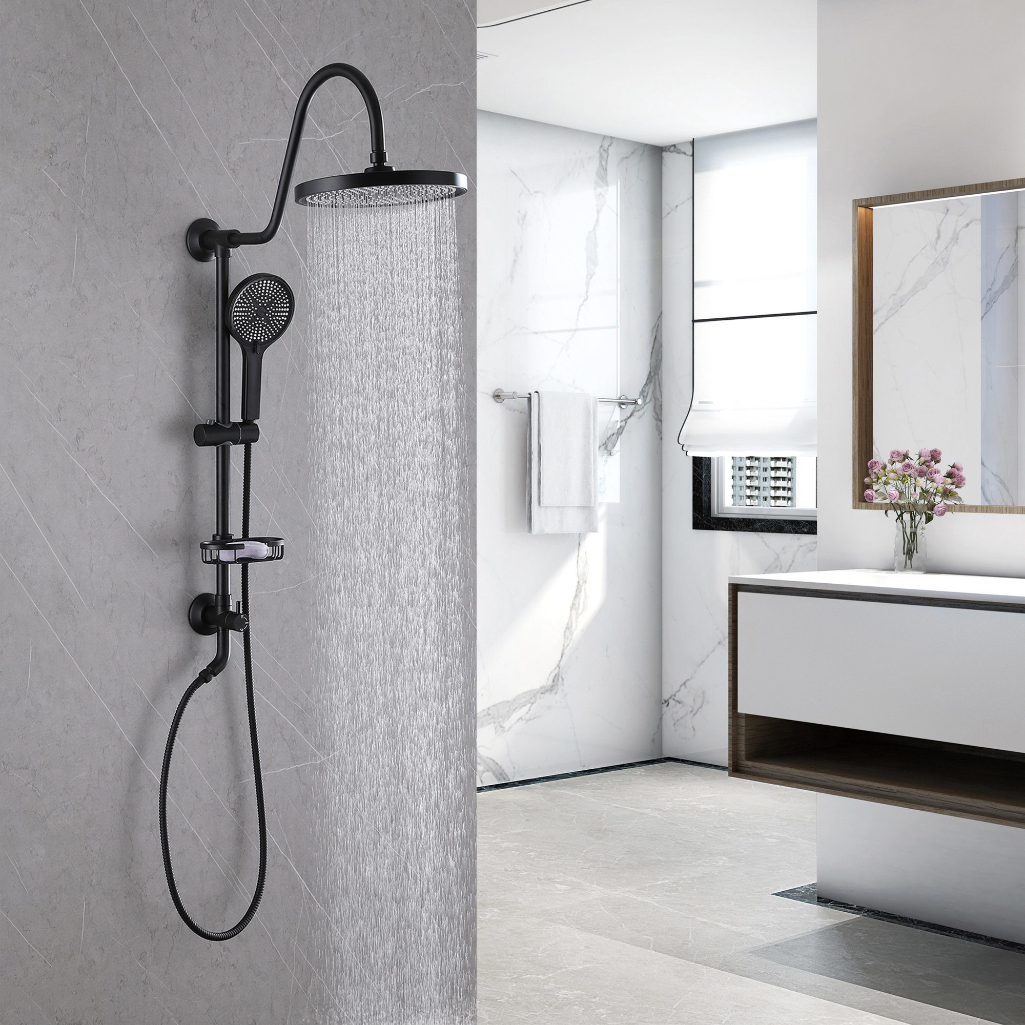 Homein Diverter Complete Shower System | Wayfair