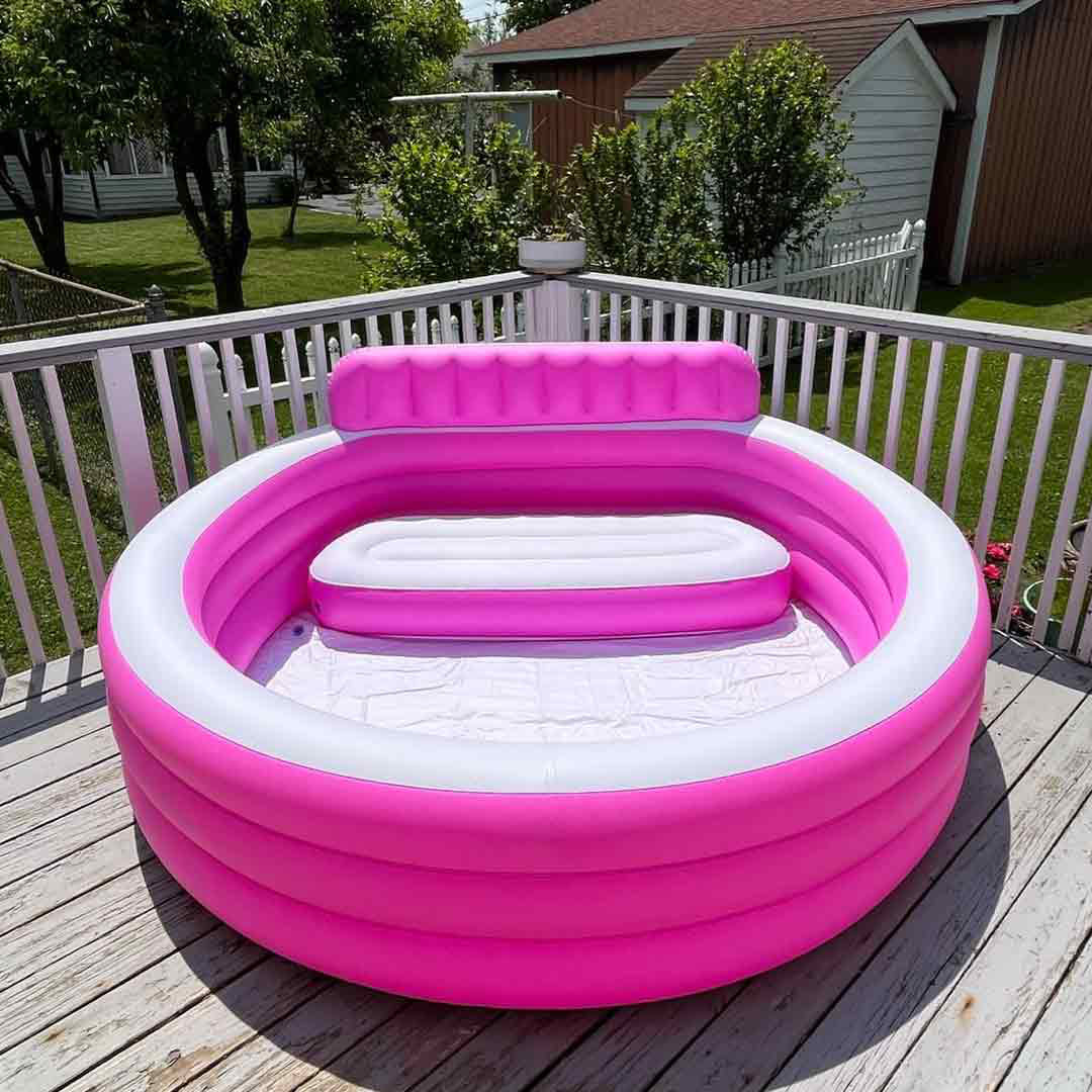 Stunver Round Lounge Inflatable Pool With Seats And Backrest For Kids ...