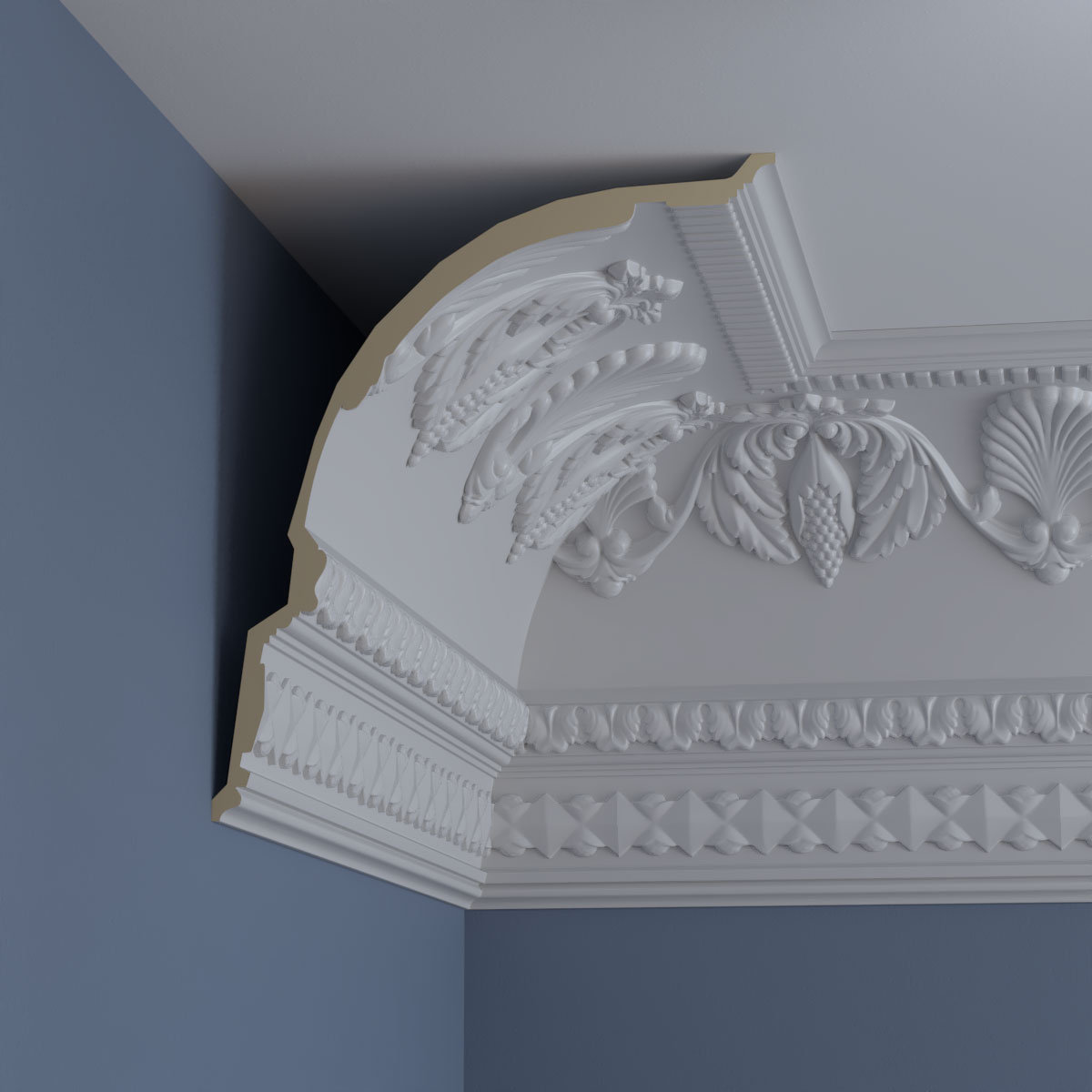 Ekena Millwork SAMPLE - Cove Harvest Crown Moulding, 16 3/8"H x 14 1/8 ...