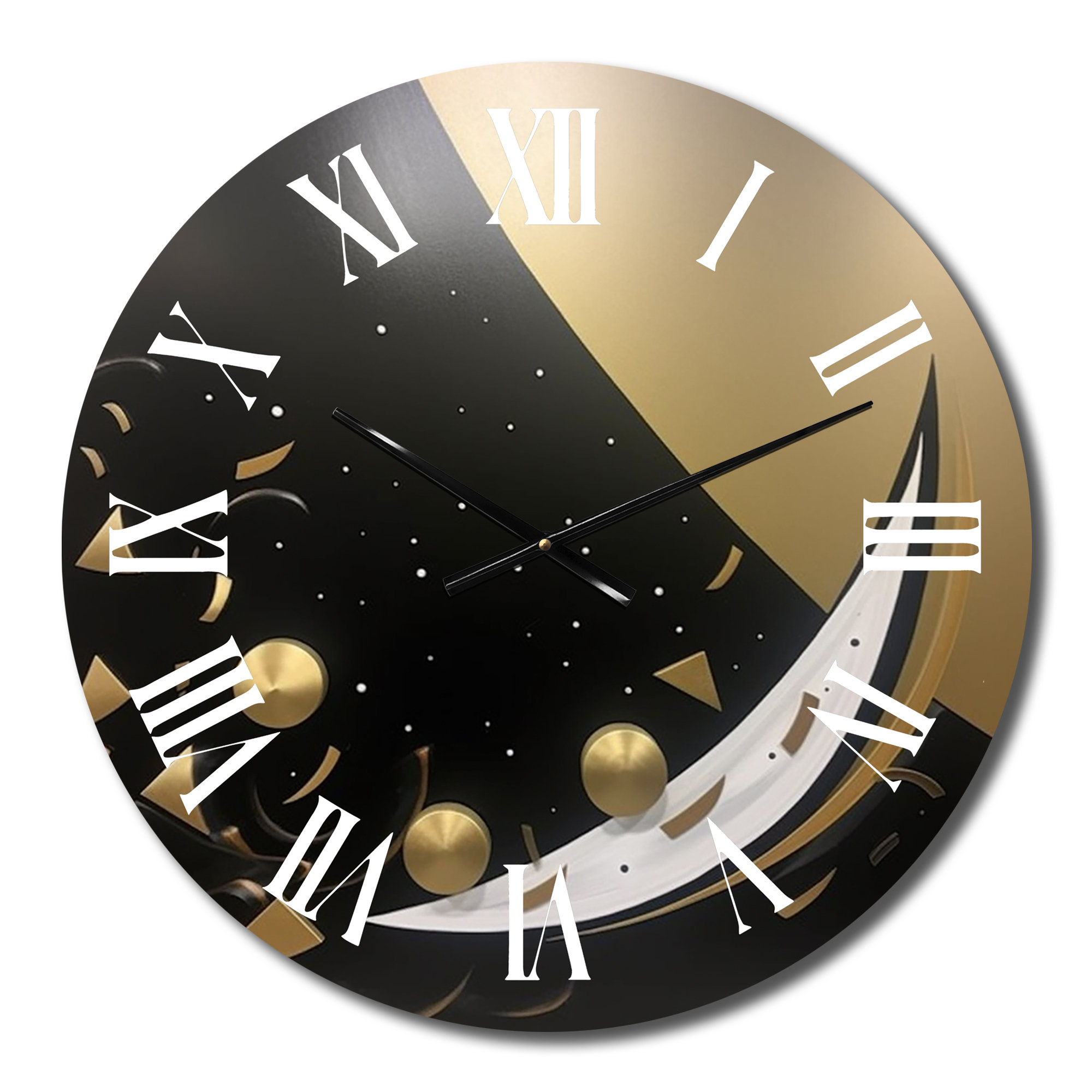 Design Art Contemporary Bliss Black And Gold Minimalism II Metal Wall ...