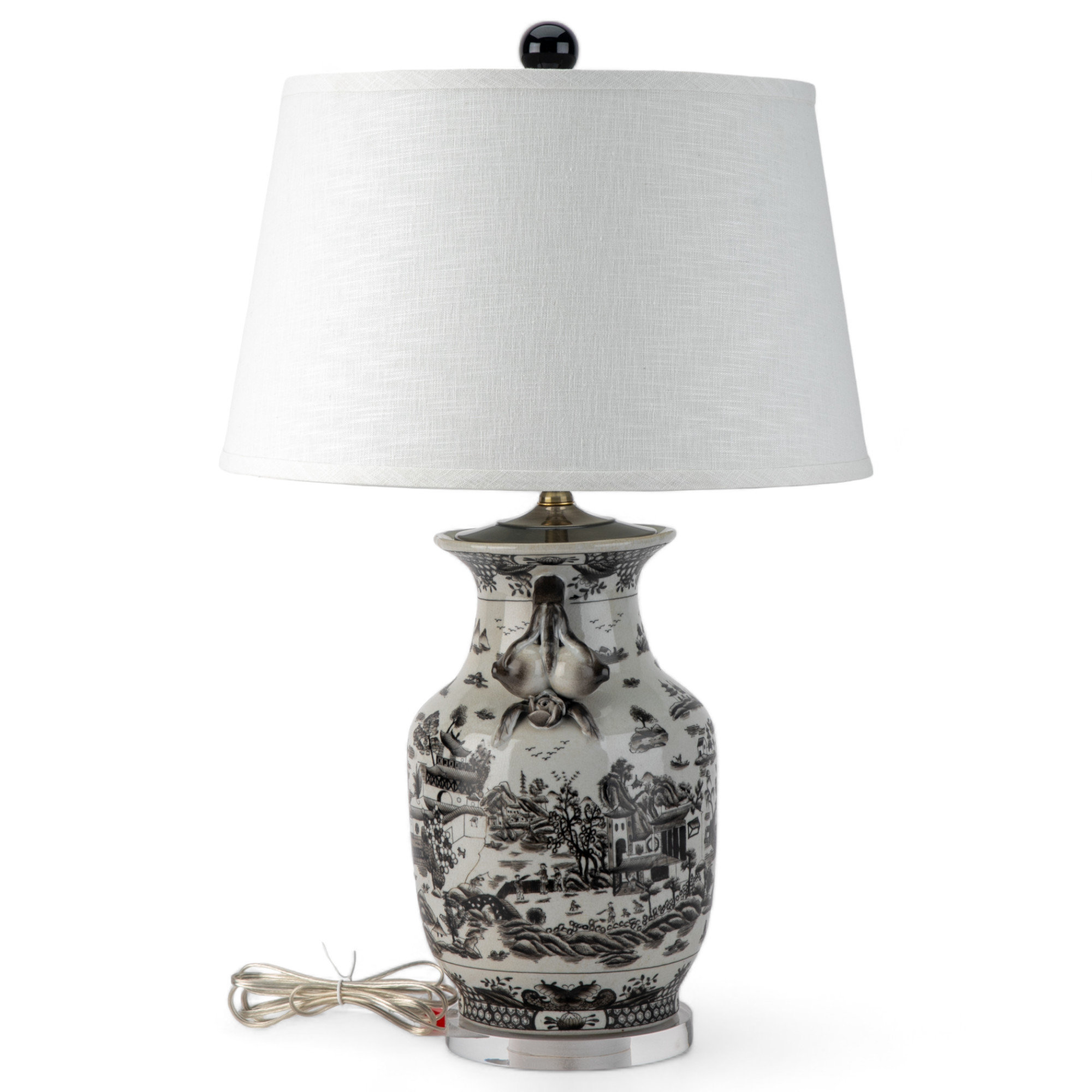 Danny's Fine Porcelain Hand Painted Porcelain Lamp Willow Black/White ...