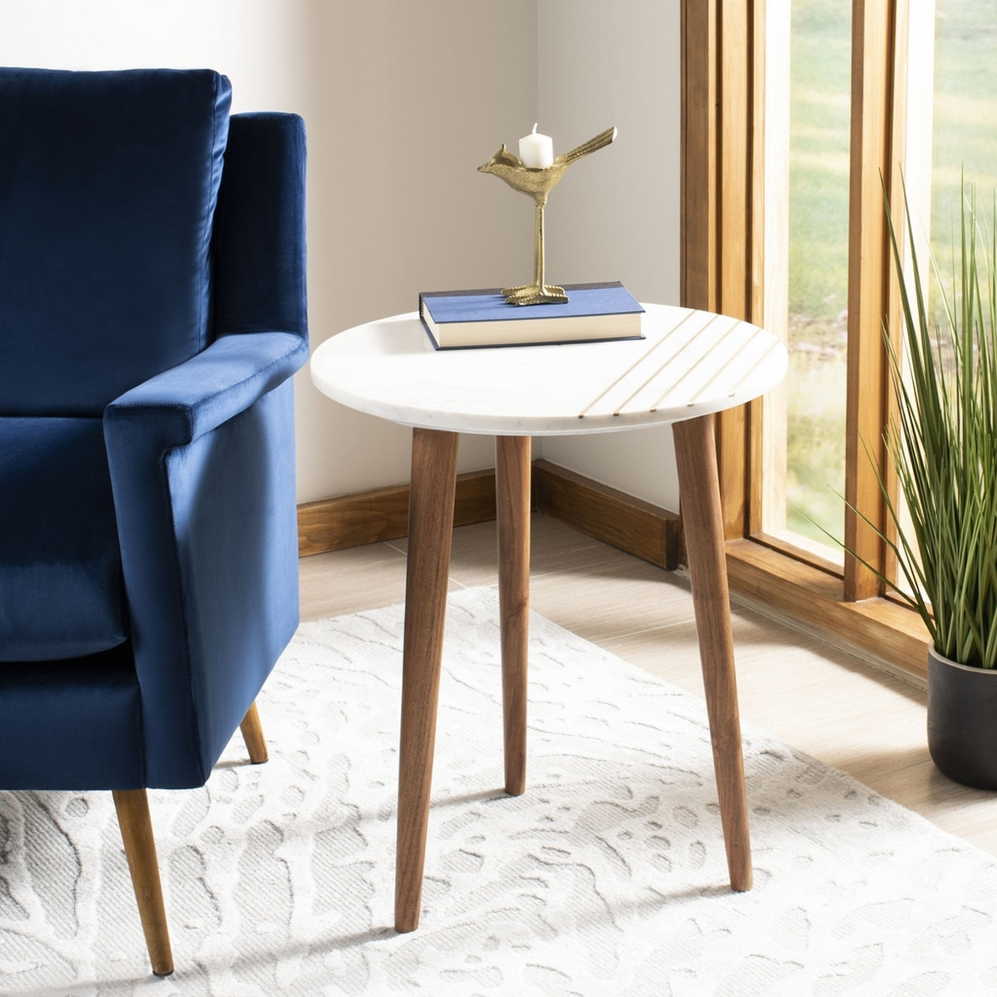 Corrigan Studio® Lyford Round Marble Accent Table | Wayfair