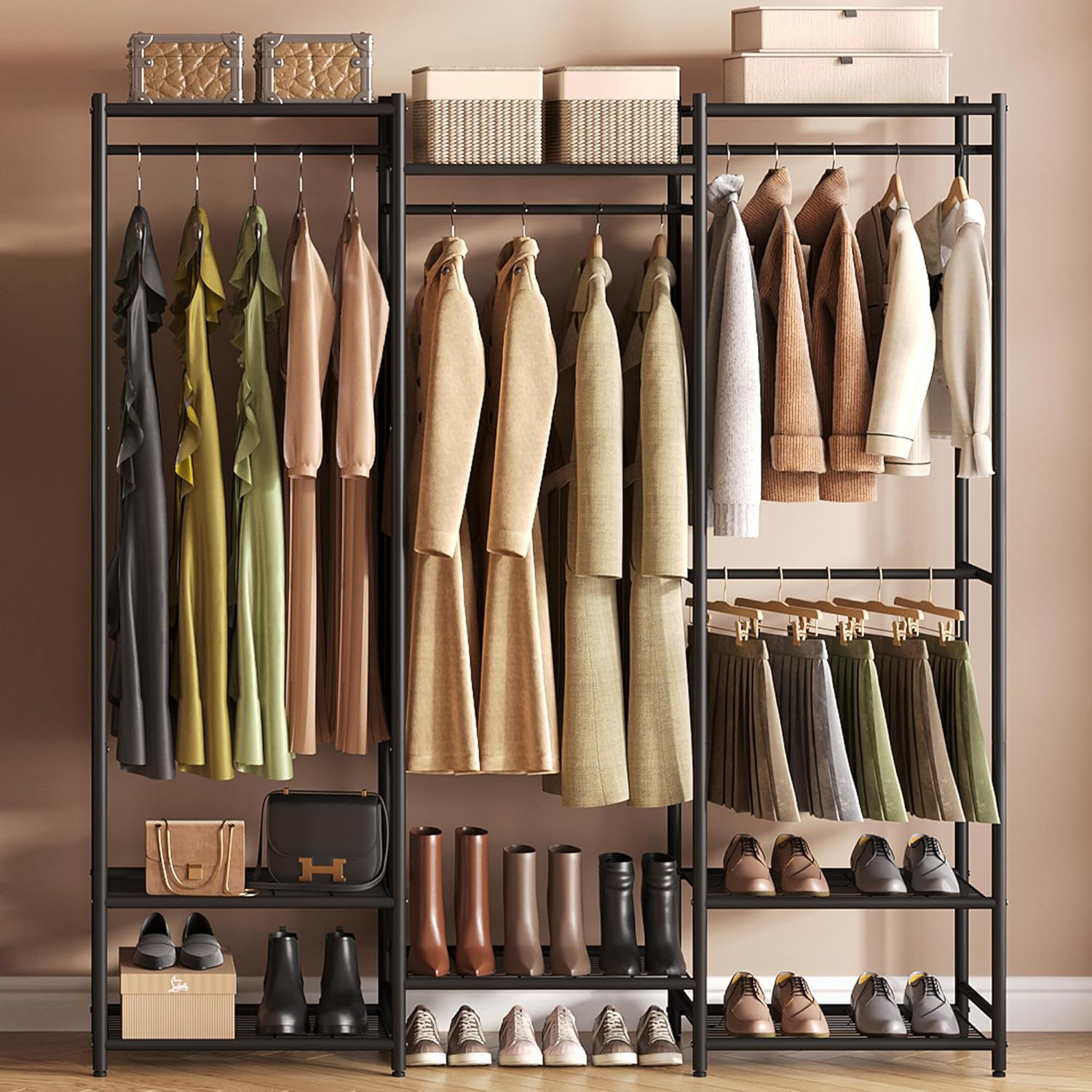 Latitude Run® 68.9-Inch Portable Wardrobe Closet, Heavy Duty Wardrobe ...