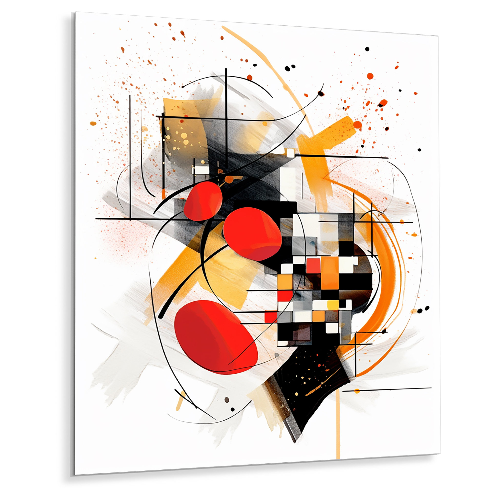 Latitude Run® Red Black Abstract Dreamscape IV - Abstract Shapes Metal ...