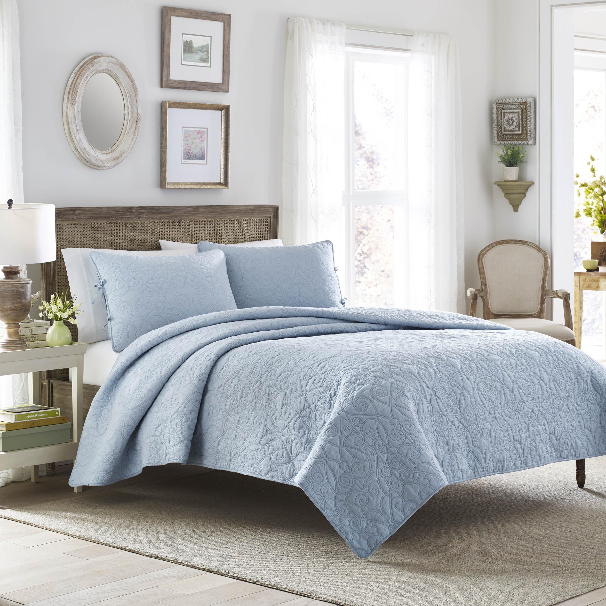 Laura Ashley Felicity Cotton Reversible Quilt Set & Reviews | Wayfair