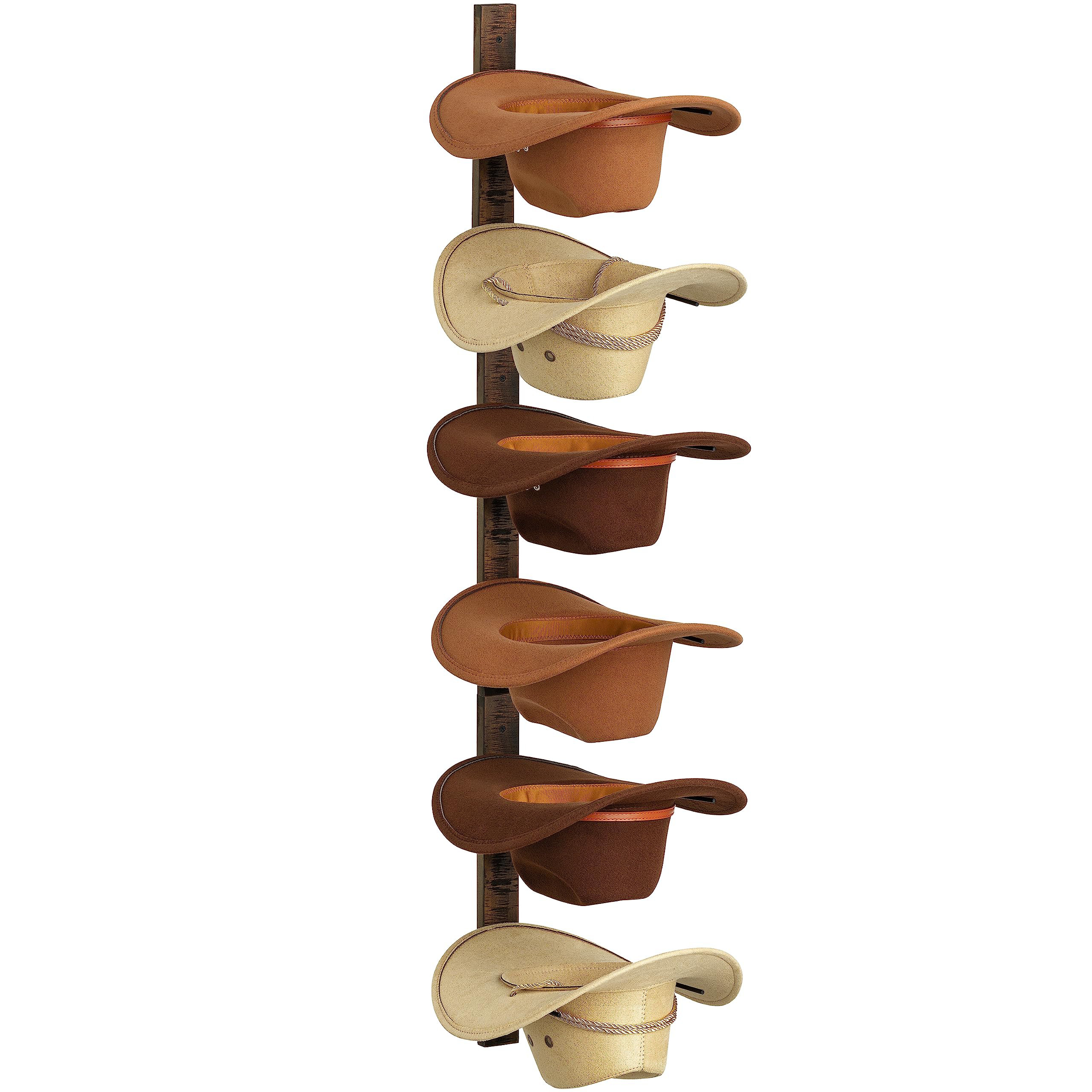 Gracie Oaks Cowboy Hat Rack For 6 Hats | Hat Storage - Hang Separately ...