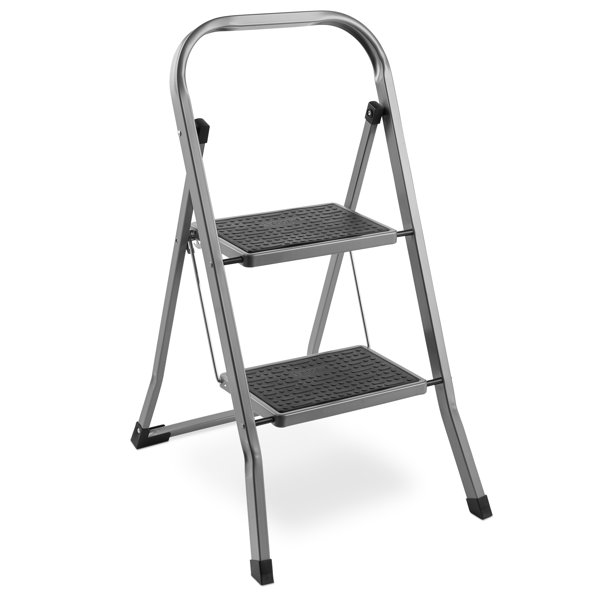 VonHaus 2 - Step Steel Folding Small Step Ladder & Reviews | Wayfair.co.uk