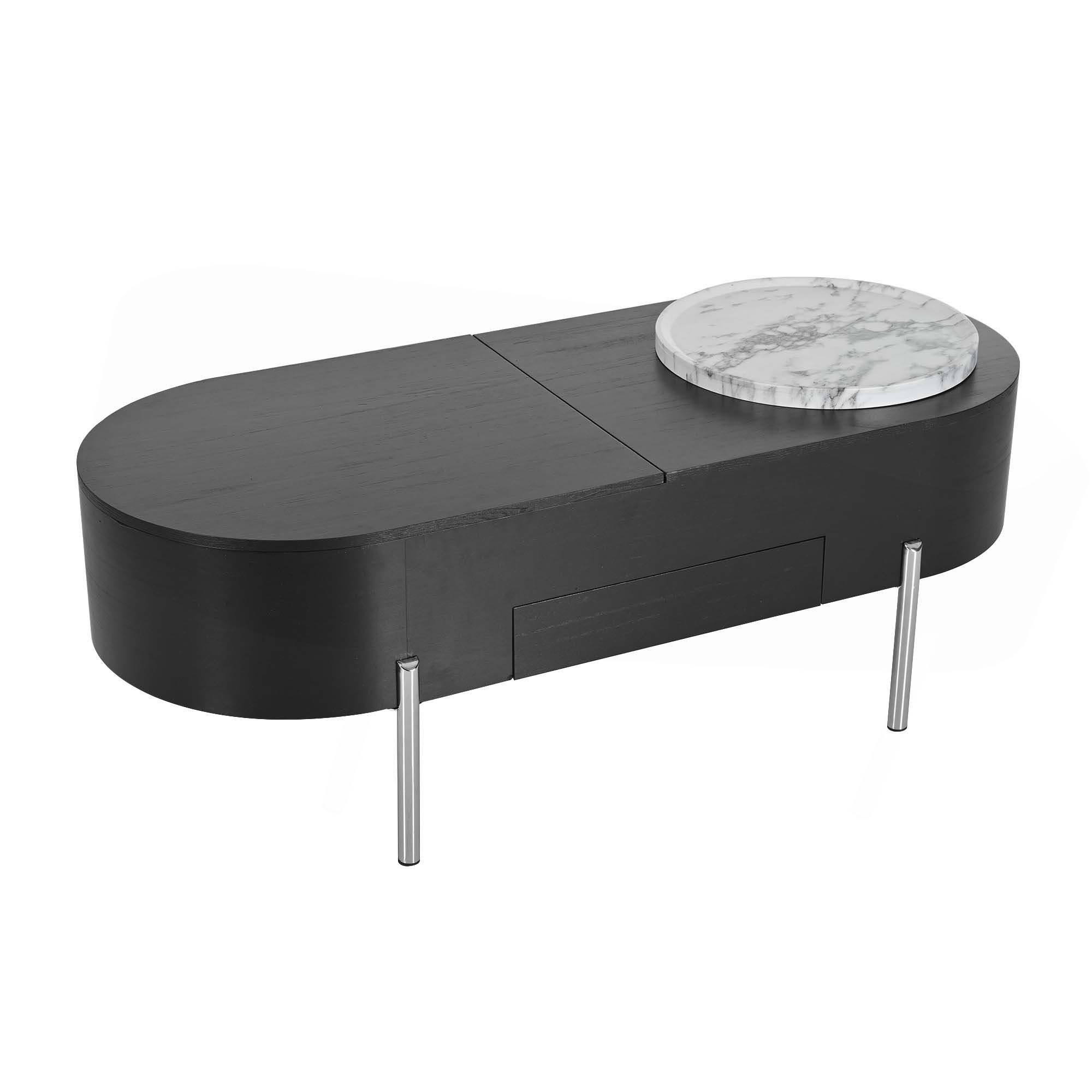George Oliver 47.2''Lift Top Coffee Table With 360-Degree Marble ...