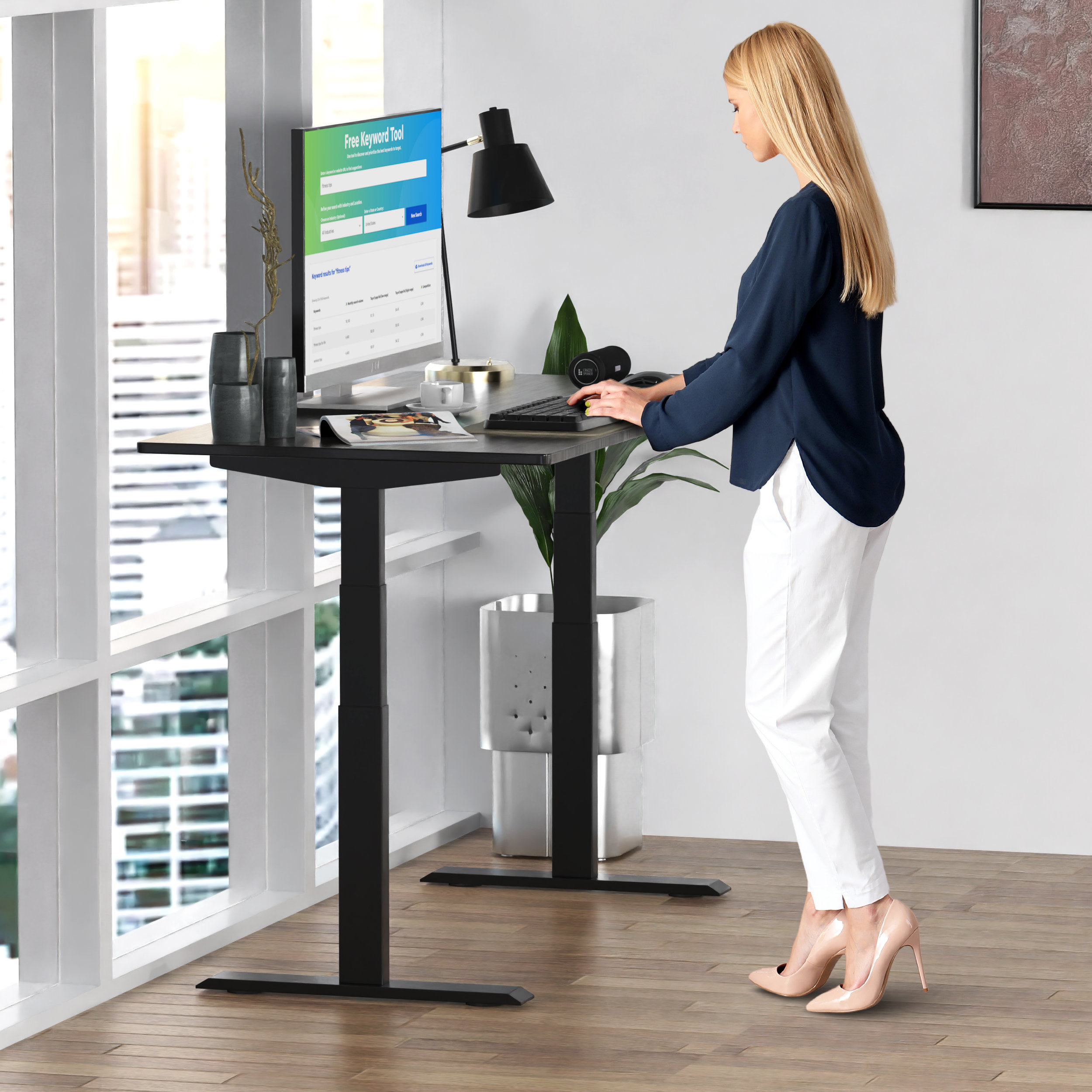 Inbox Zero Height Adjustable Standing Desk | Wayfair
