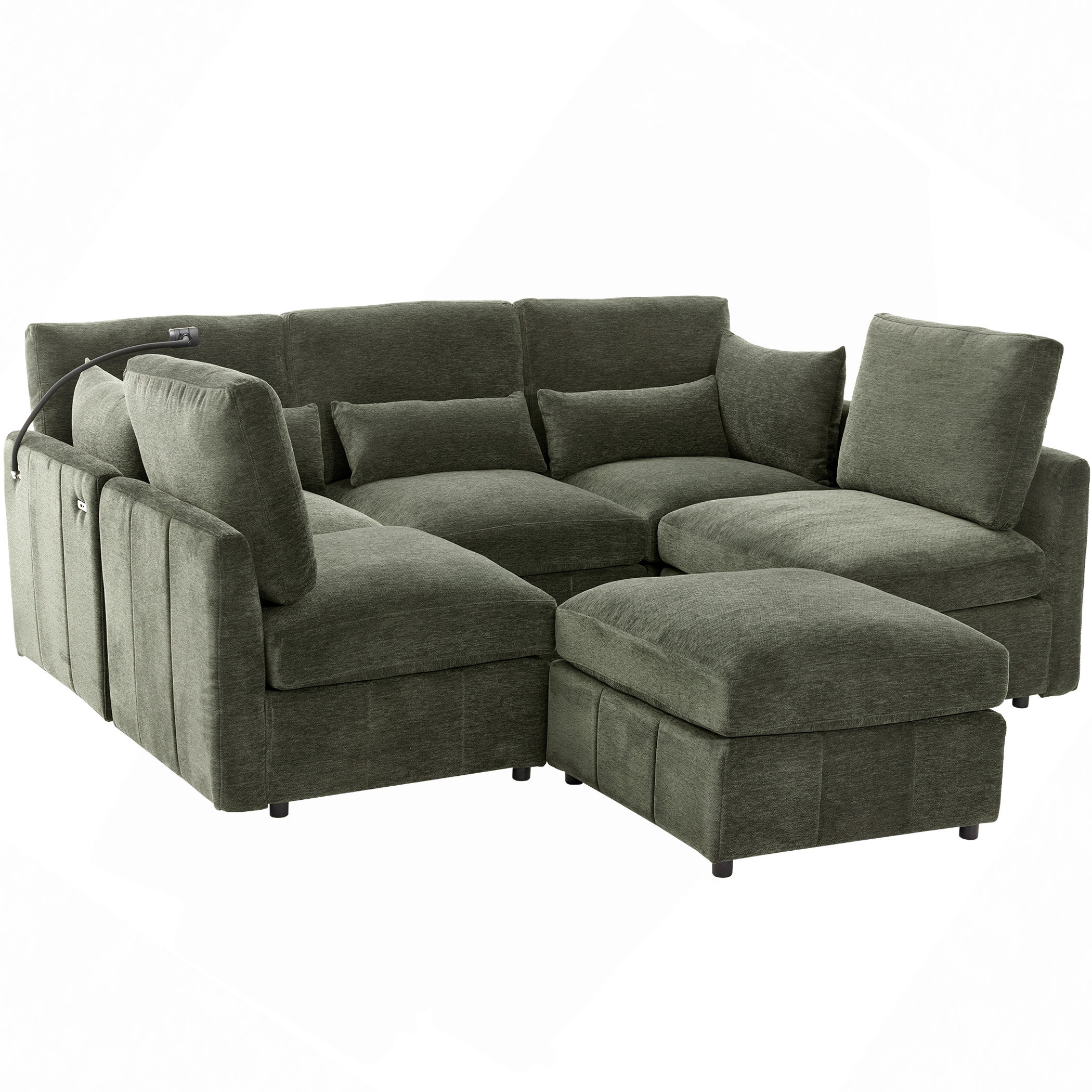 Ivy Bronx Modern Sectional Sofa Modular Sofa 85.4" U-Shaped Sofa Couch ...