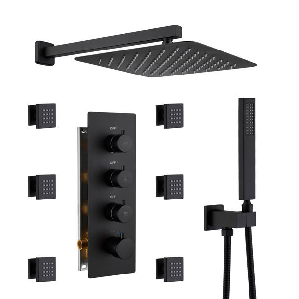 mondawe Herathena 3 Functions Wall Mounted Luxury Shower System with 6 ...