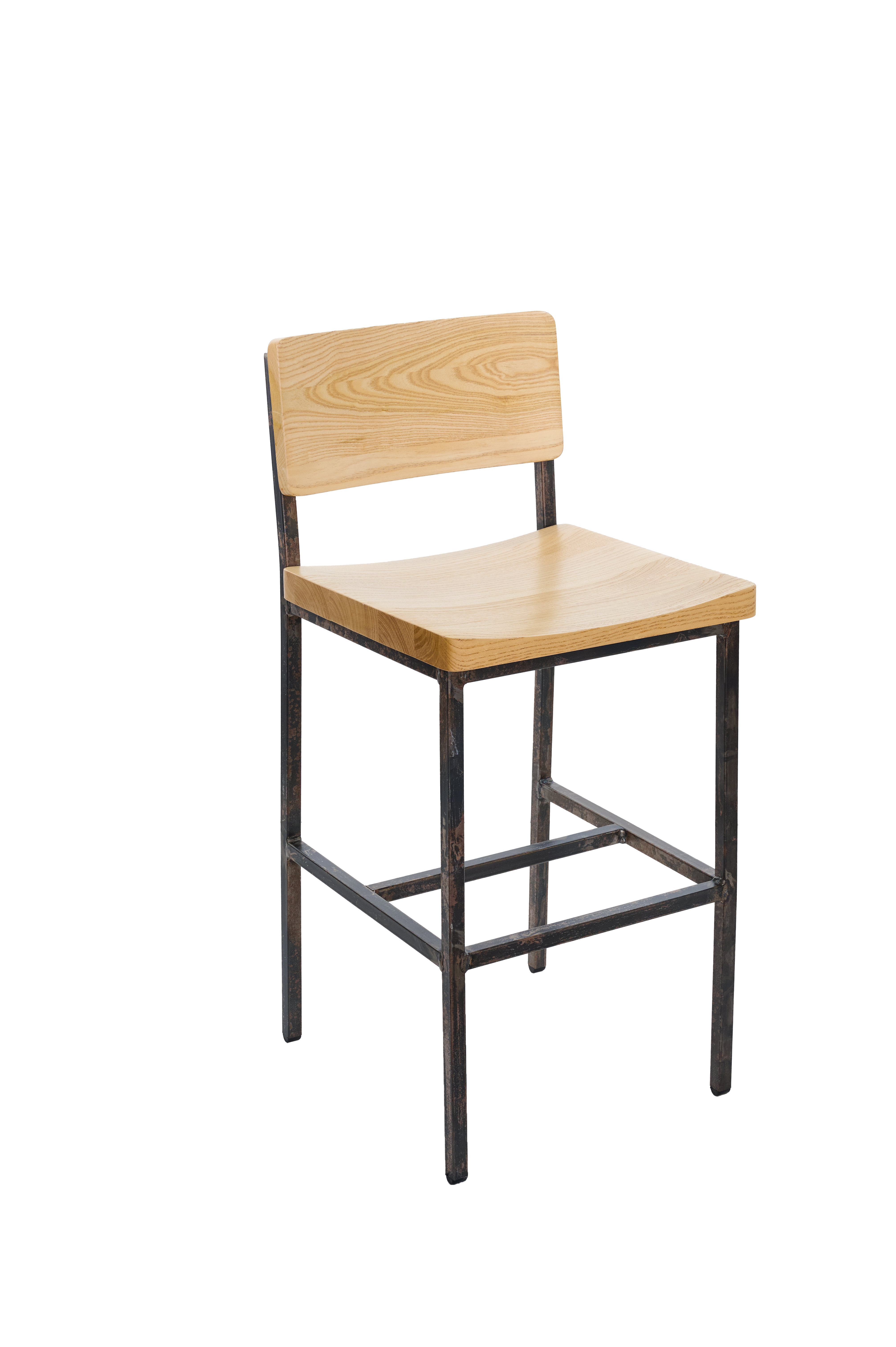 BFM Seating Memphis Counter Height Stool, Natural Ash Seat & Back ...