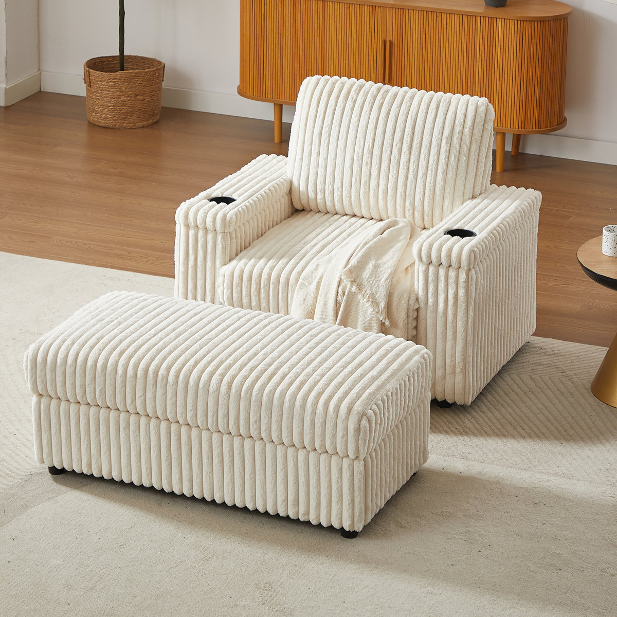 NFusion Astoria Modern Indoor Chaise Lounge With Built-In Storage And ...