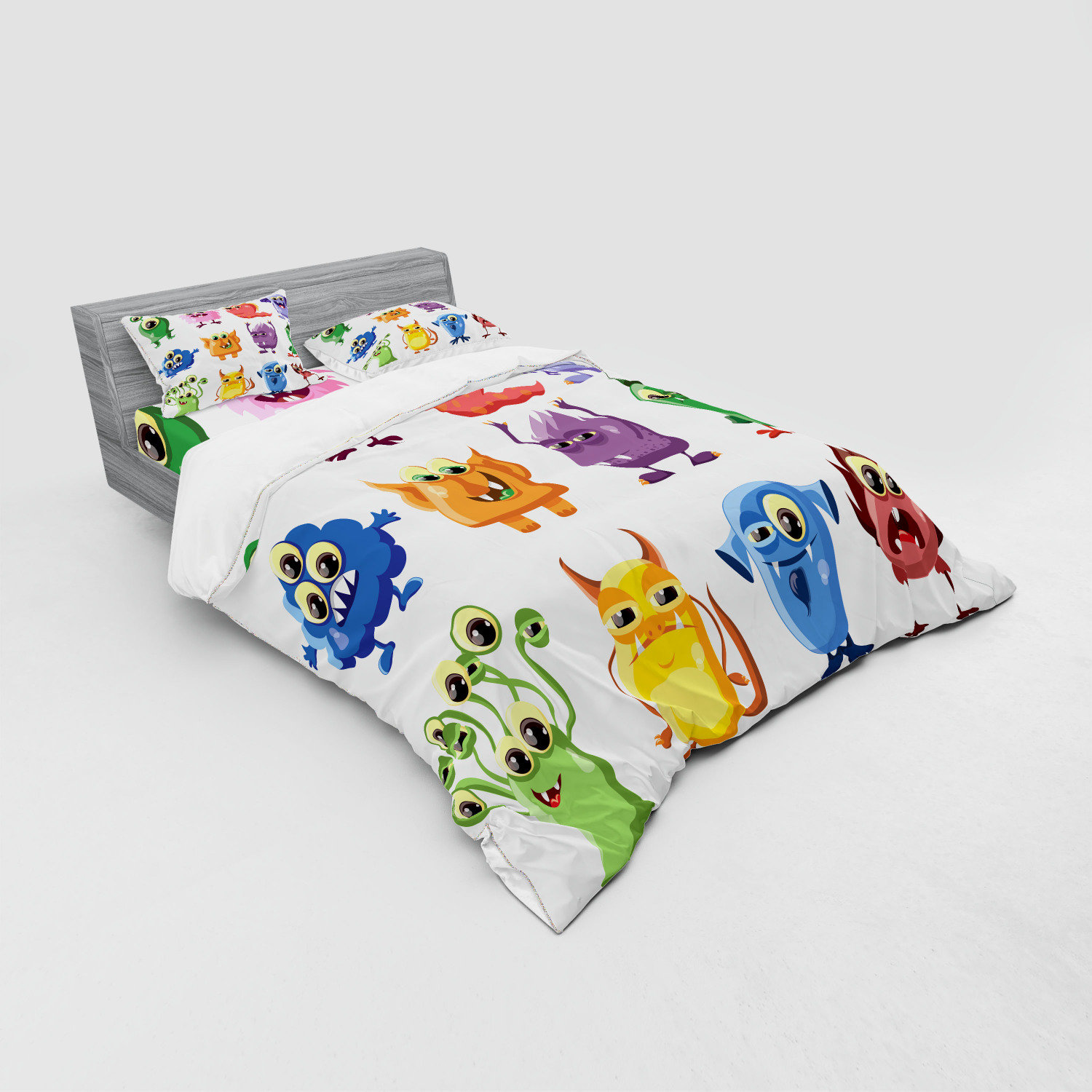 Ambesonne Animated Bacteria Aliens Germ Whimsical Cartoon Monsters ...