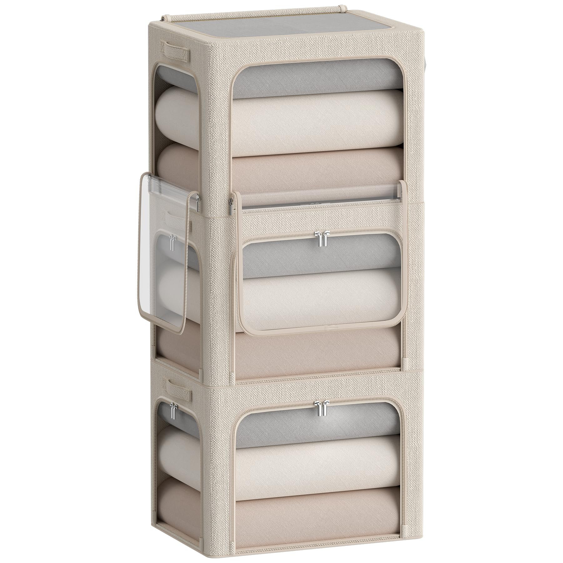 Hokku Designs 3 Openings Clothes Storage Bins Box - 3Pack Stackable ...