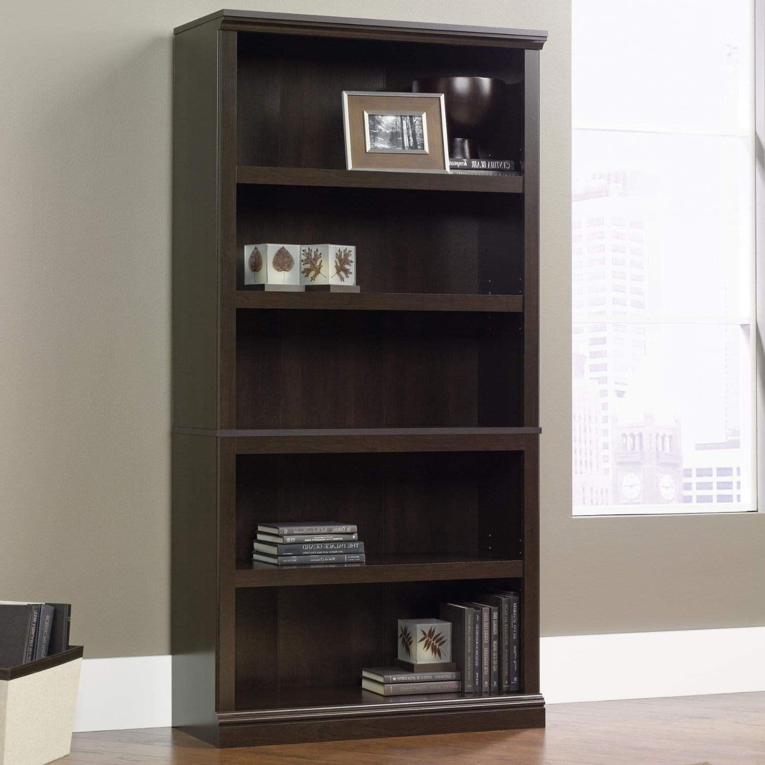 Loon Peak® A sleek 5-shelf bookcase for organizing books and ...