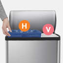 simplehuman Rectangular Dual Compartment Recycling Kitchen Step Trash ...