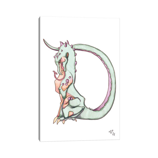 Happy Larry Monster Letter D by Might Fly Art - Wrapped Canvas Graphic ...