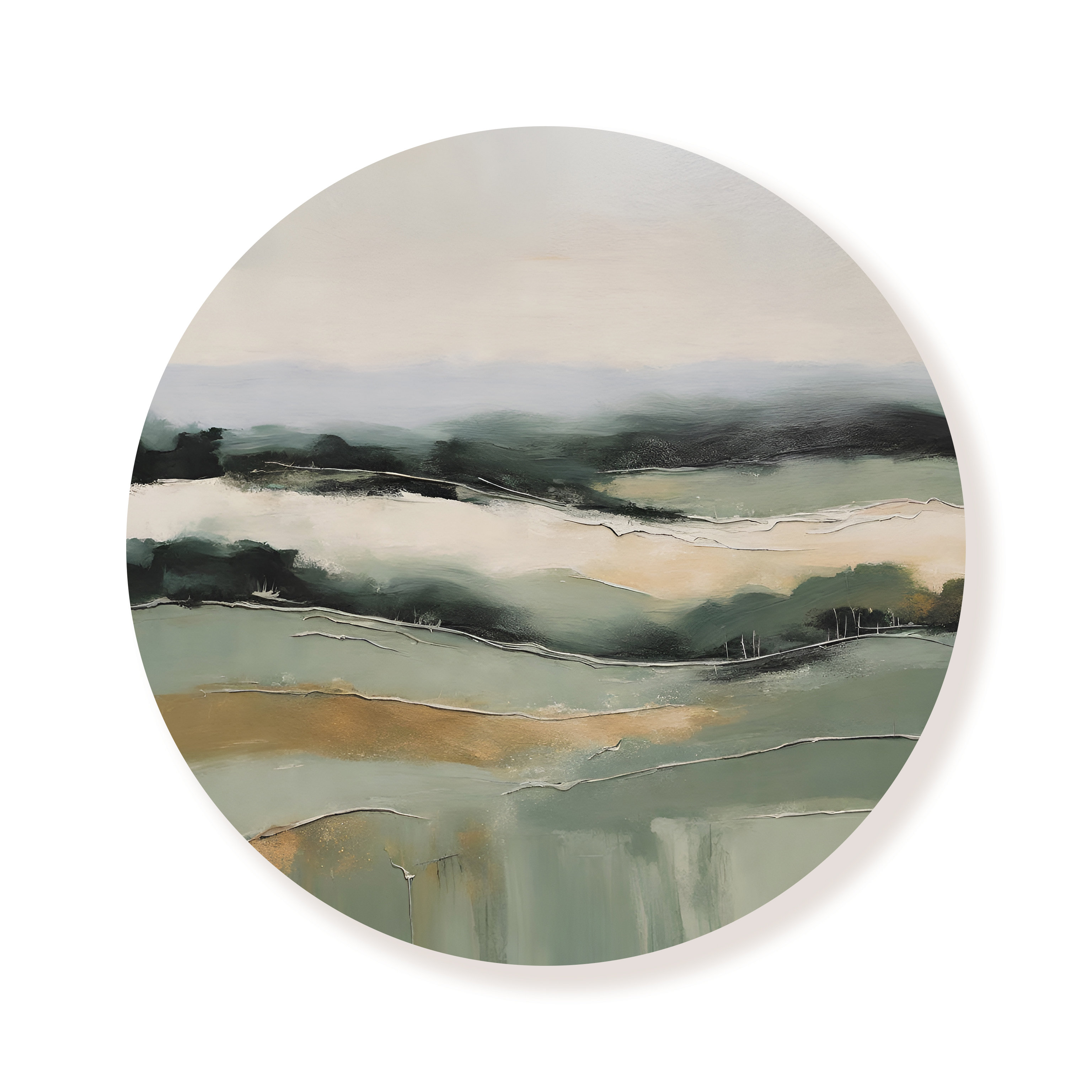 Wrought Studio™ Sage Landscape Abstrat Circle | Wayfair