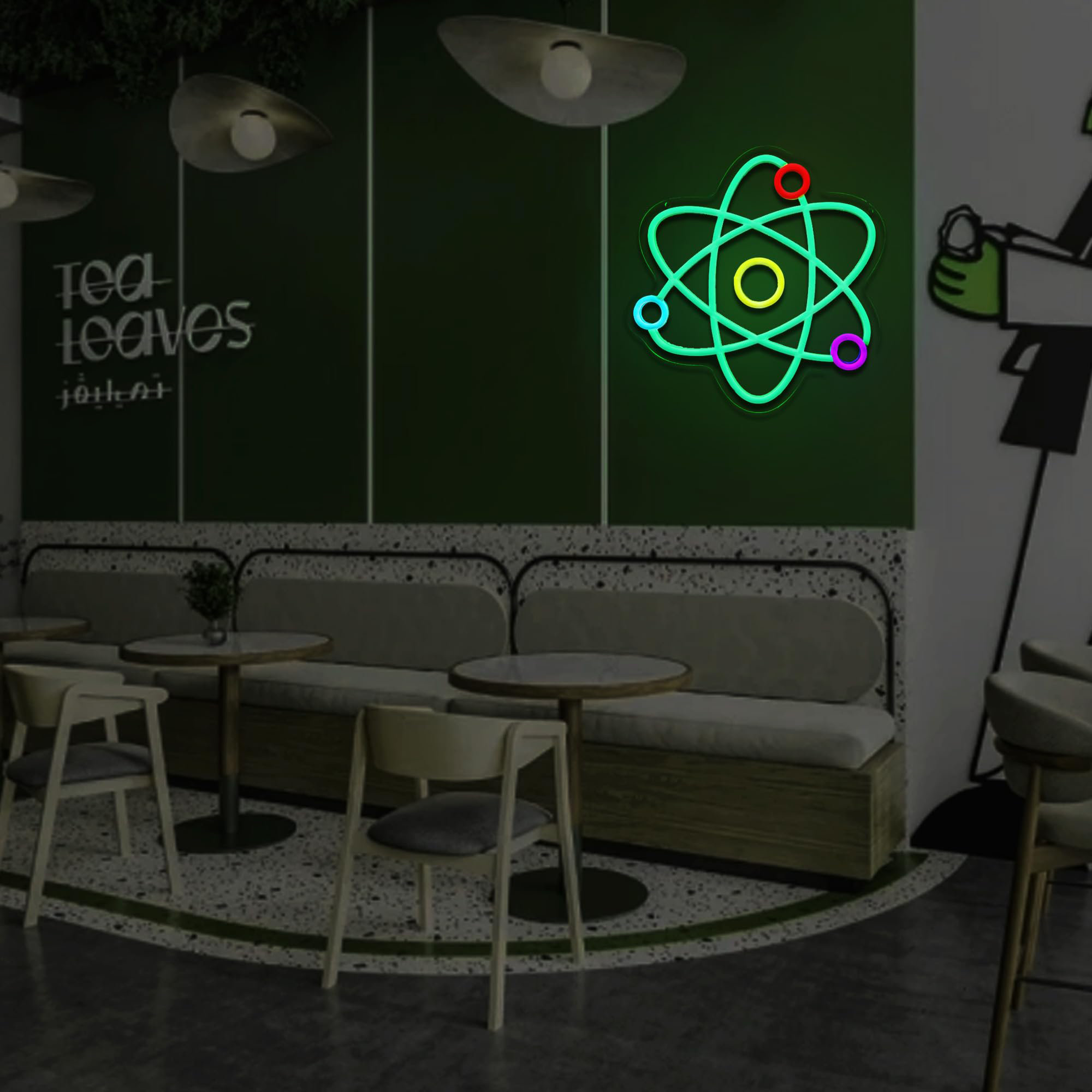 Ivy Bronx Molecule Neon Sign, Dna Neon Light, Atomic Neon Light Sign ...