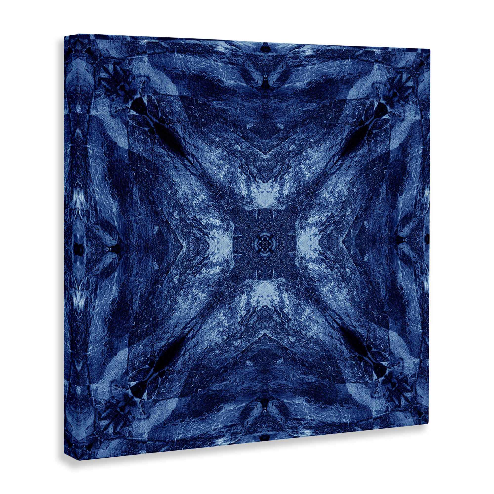 Wrought Studio™ Mirrored Blue Pattern Canvas Art by El Perkin | Wayfair