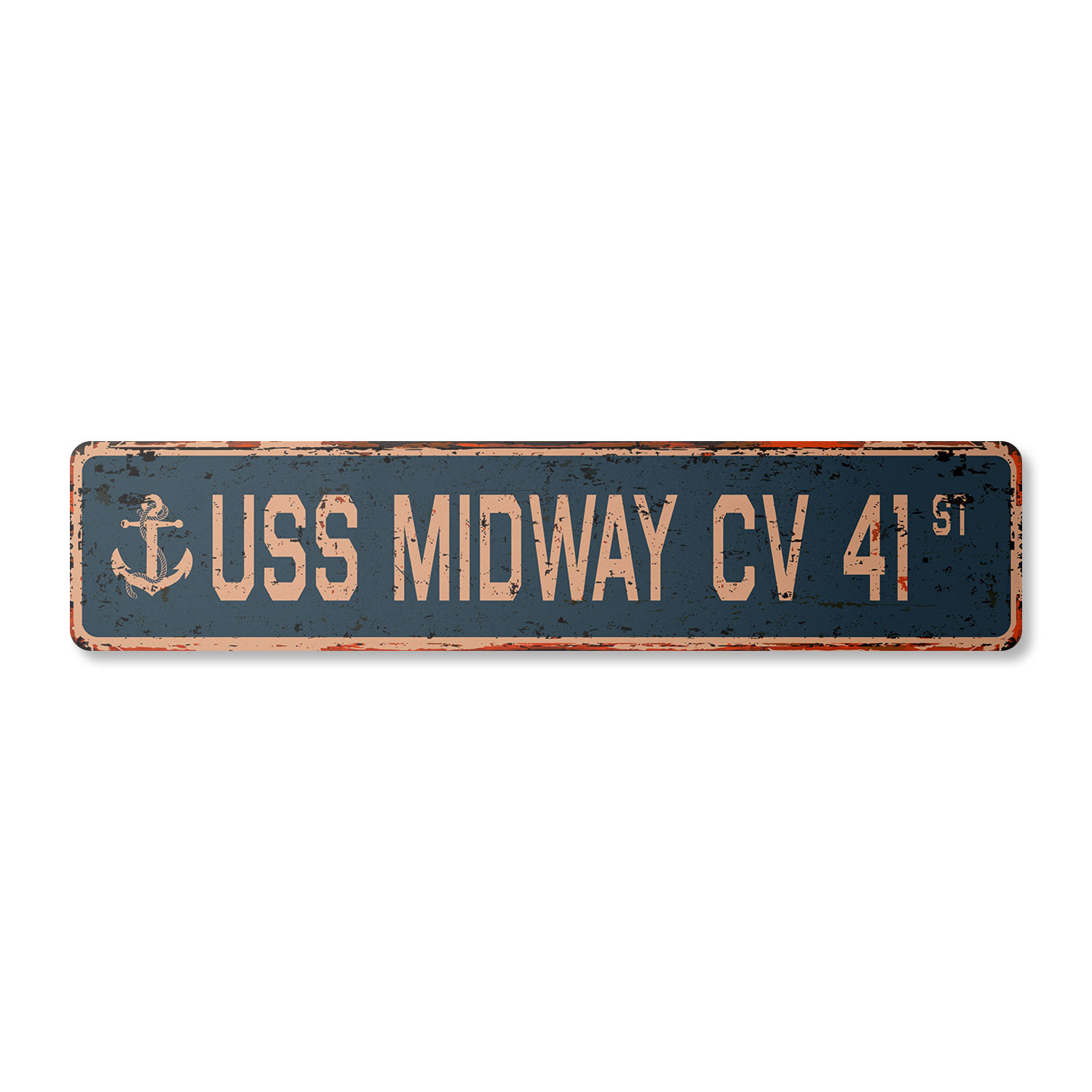 SignMission Midway Cv 41 Street Sign Aluminum 4" X 18" | Wayfair