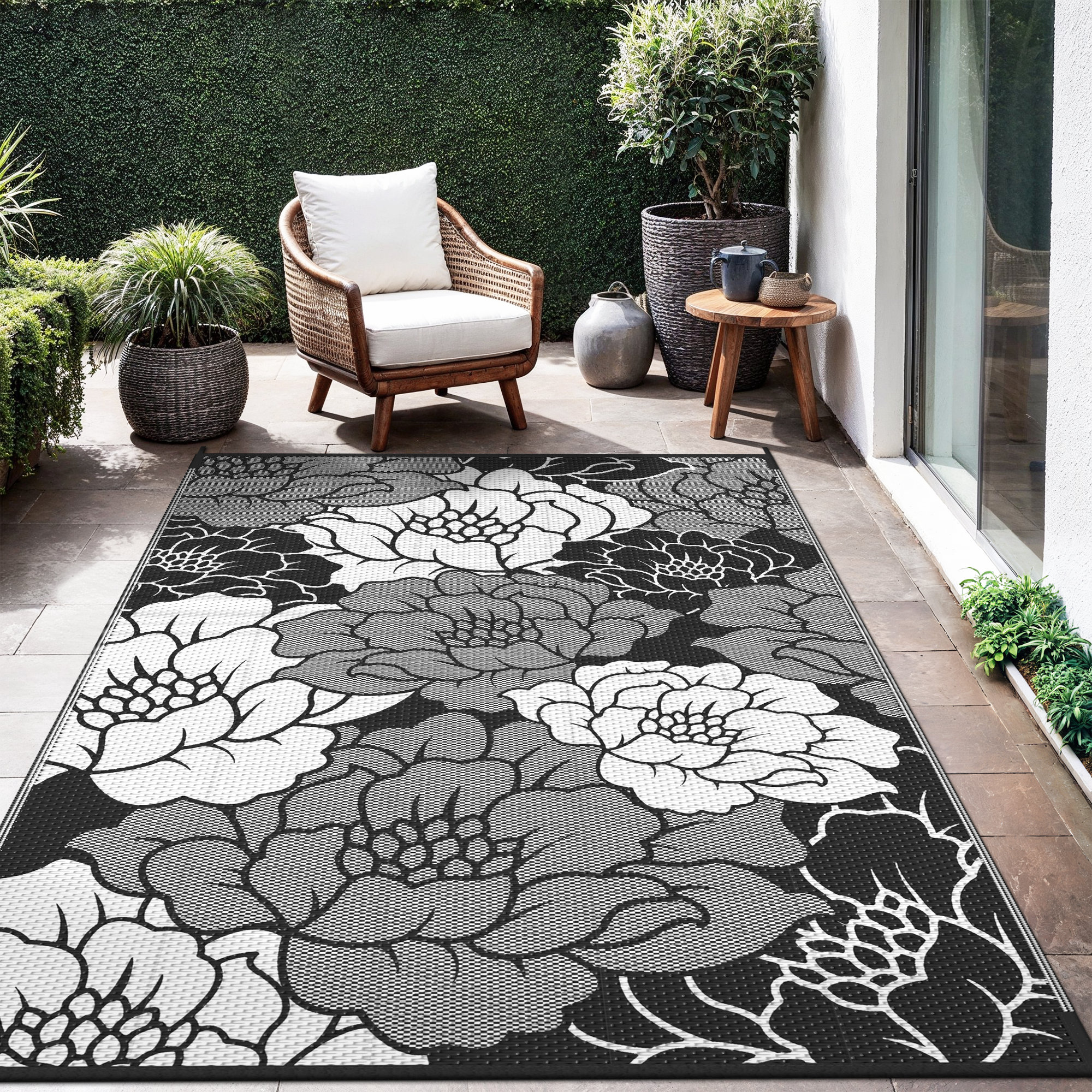 Winston Porter Reversible Waterproof Plastic Straw Outdoor Rugs Mats ...