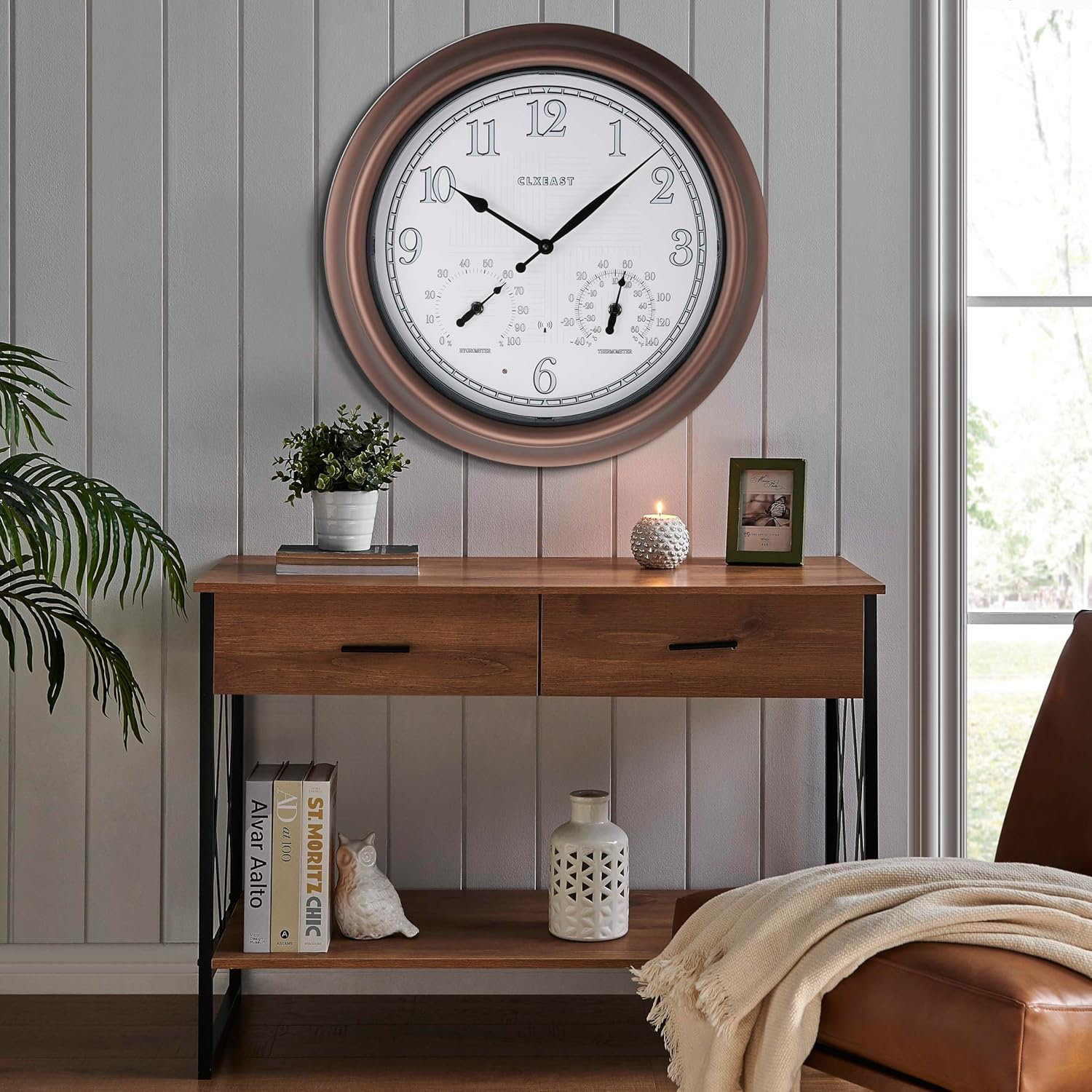 One Allium Way 18 Inch Illuminated Outdoor Indoor Atomic Analogue Wall ...