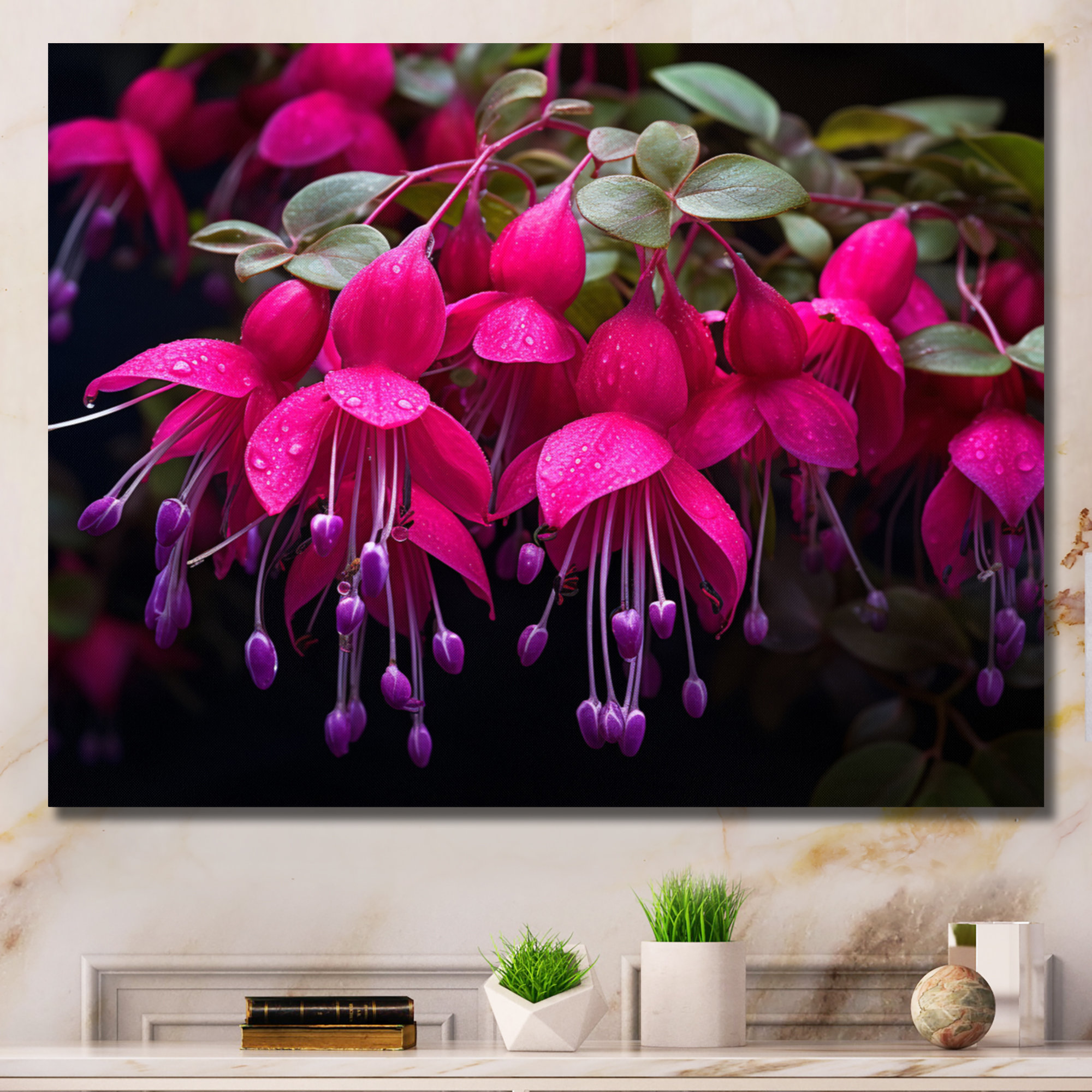 Ebern Designs Fuschia Vivacious Flowers II On Canvas Print | Wayfair