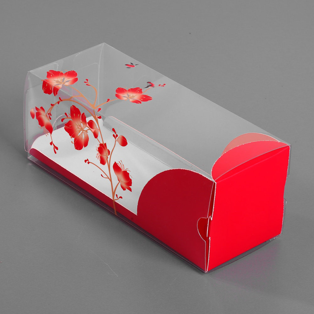 Restaurantware Sweet Vision Rectangle Clear Plastic Eclair Box - Red ...