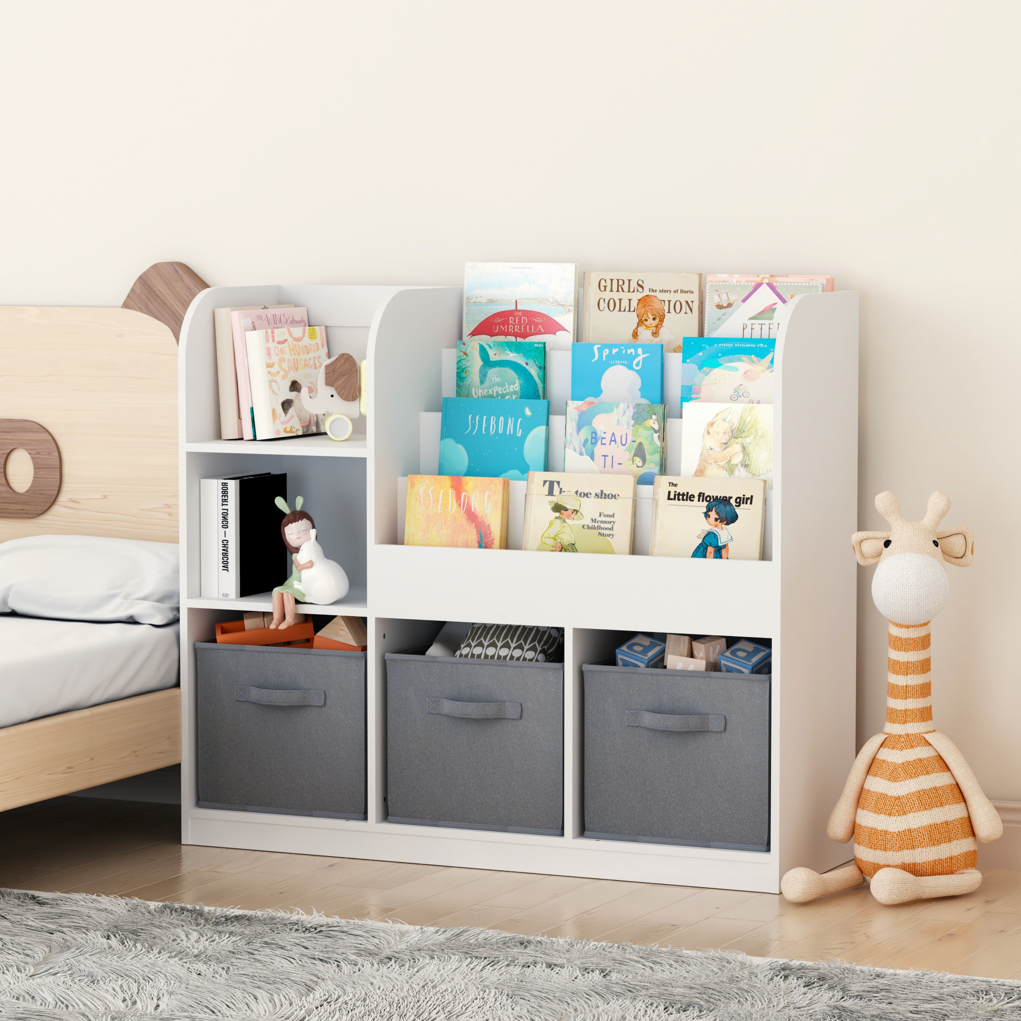 Ebern Designs Kids Bookcase And Bookshelf, Multifunctional Bookcase ...