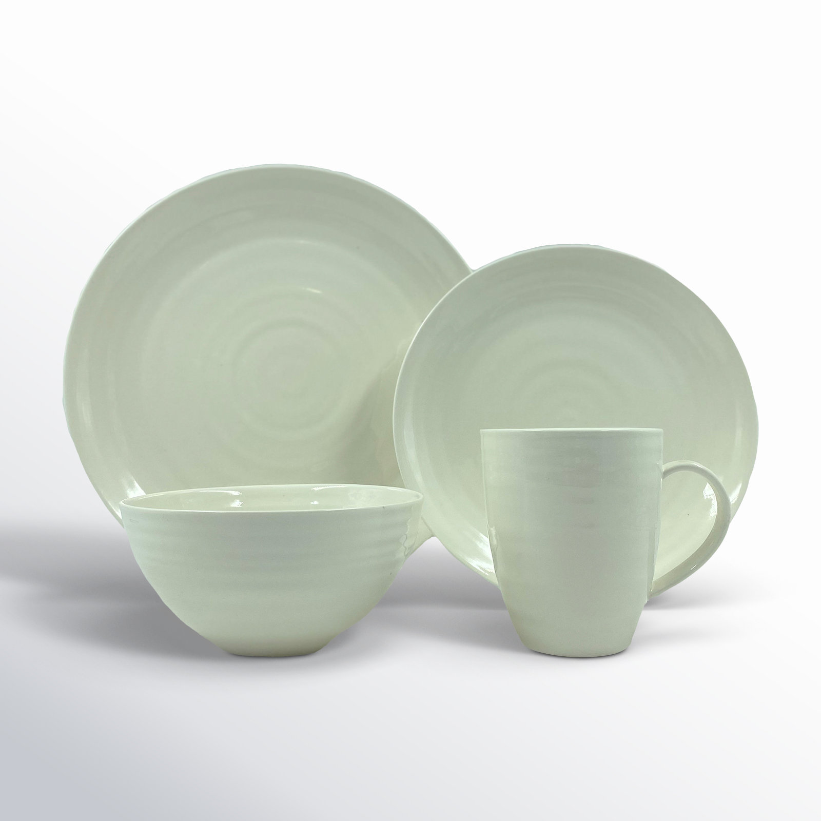 Canvas Home Daniel Smith Porcelain 4 Piece Dinnerware Set, Service For ...