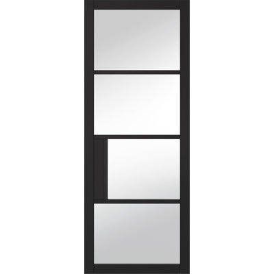 LPD Doors Chelsea Clear Glazed Primed Black Internal Door | Wayfair.co.uk