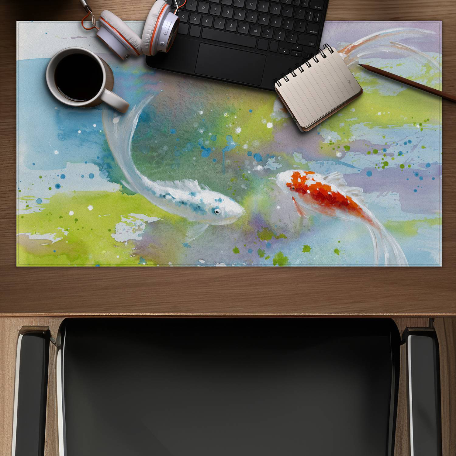 Begin Edition International Inc. Koi fish in colorful water - 14.00"x24 ...