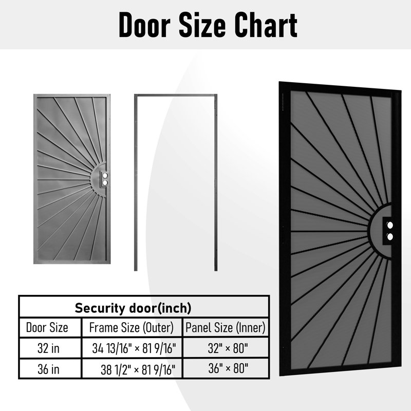 security screen door sizes