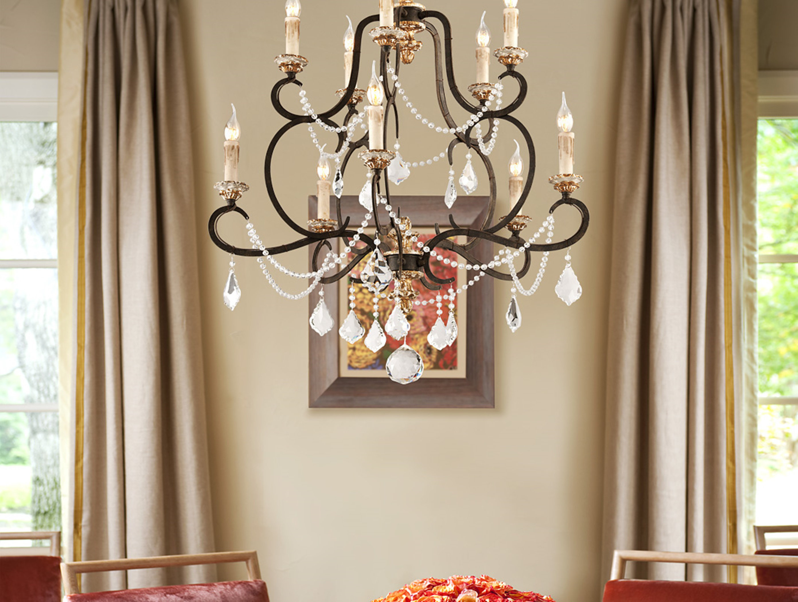Troy Lighting Bordeaux 10-Light Candle Style Tiered Chandelier | Wayfair