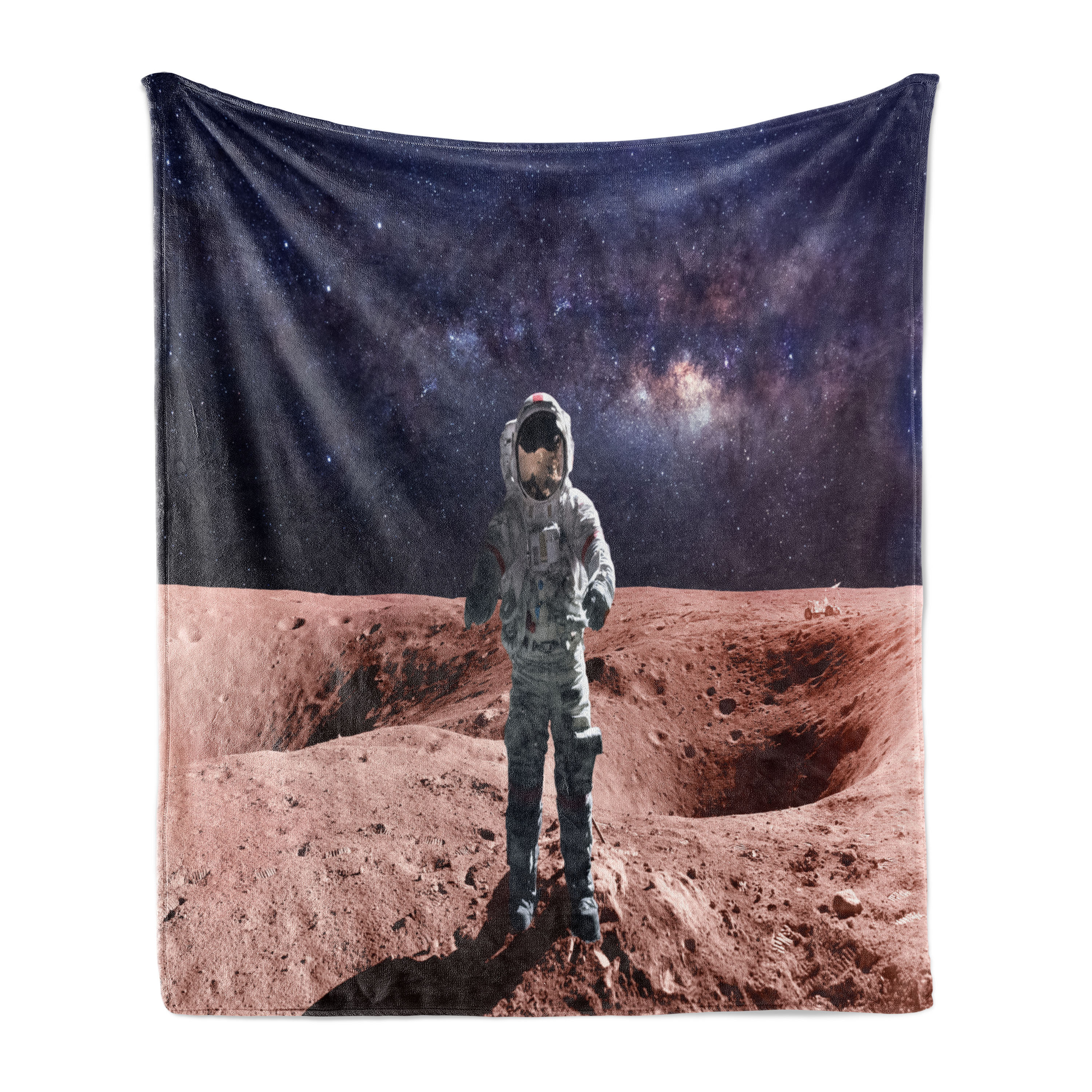 Ambesonne Galaxy Fleece Throw Blanket Brave Astronaut on Mars Art | Wayfair