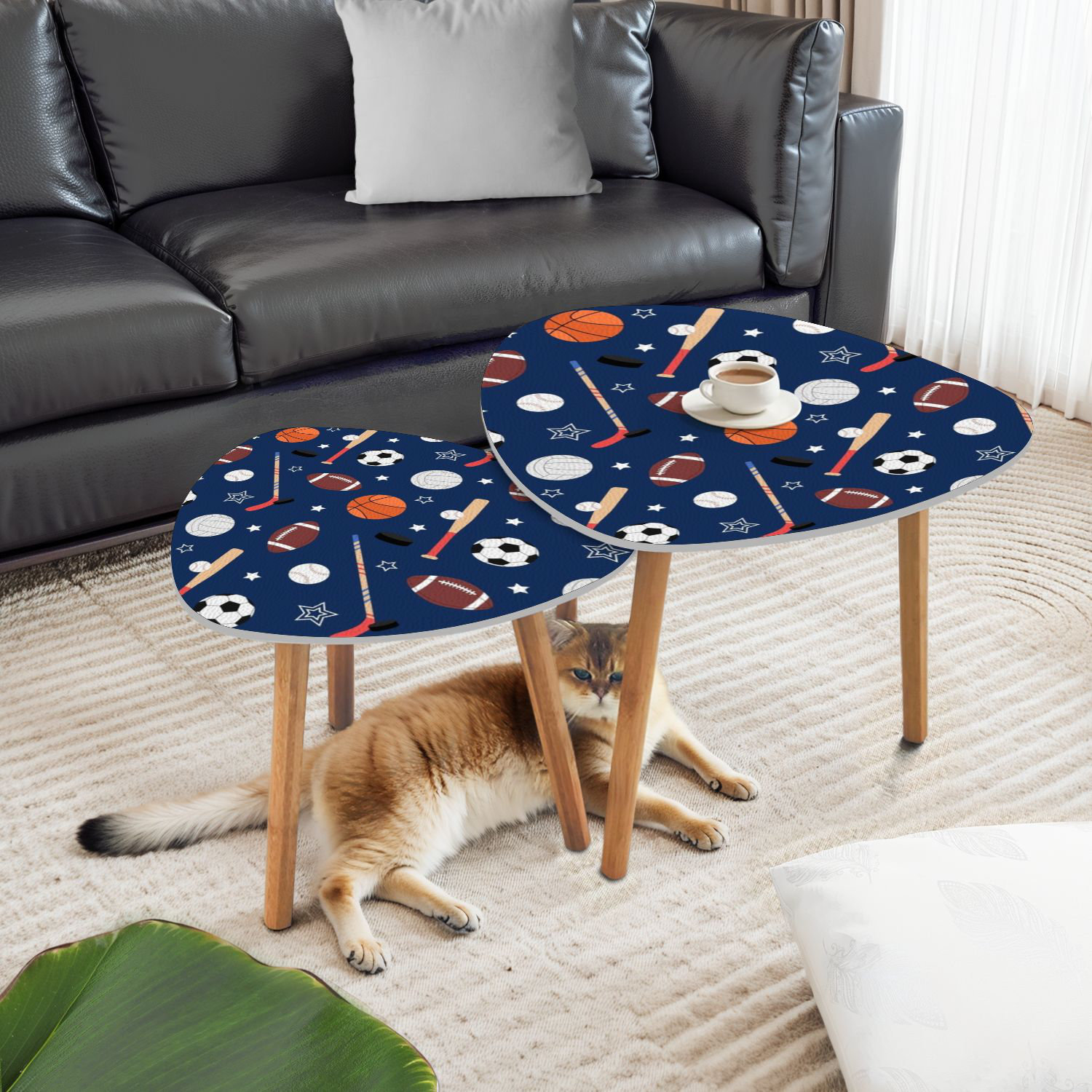 George Oliver Triangle Nesting Coffee Table Set of 2 Team sports ...