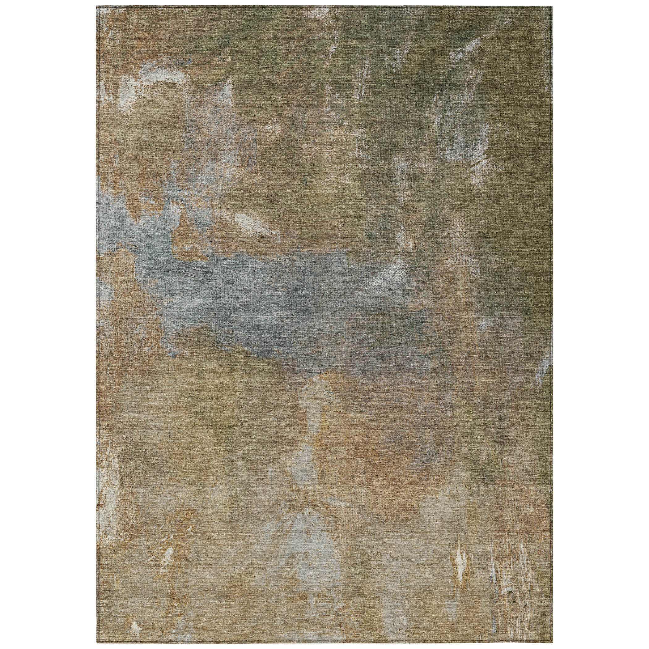 Orren Ellis 8' X 10' Copper And Rust Abstract Washable Indoor Outdoor ...