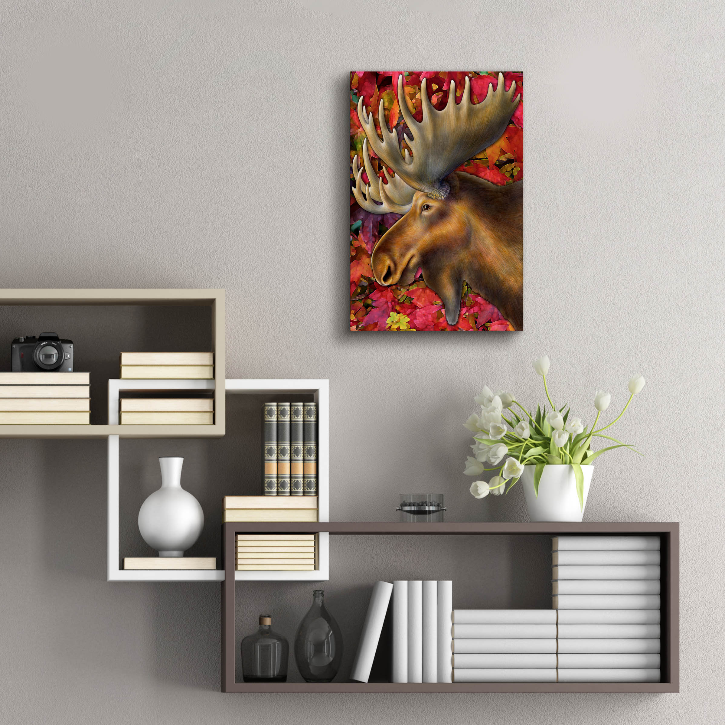 Millwood Pines Moose' by Tim Jeffs Acrylic Glass Wall Art | Wayfair
