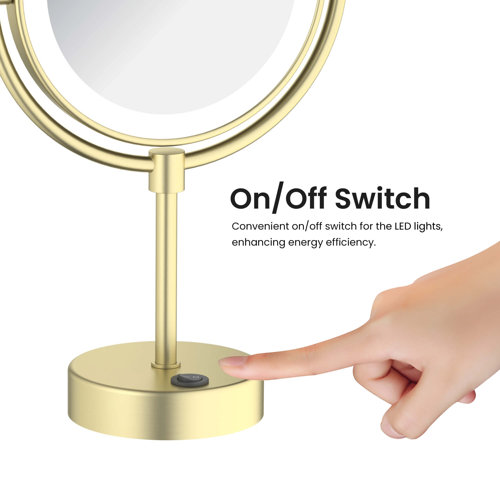 KIBI USA Circular LED Free Standing Magnifying Make Up Mirror | Wayfair