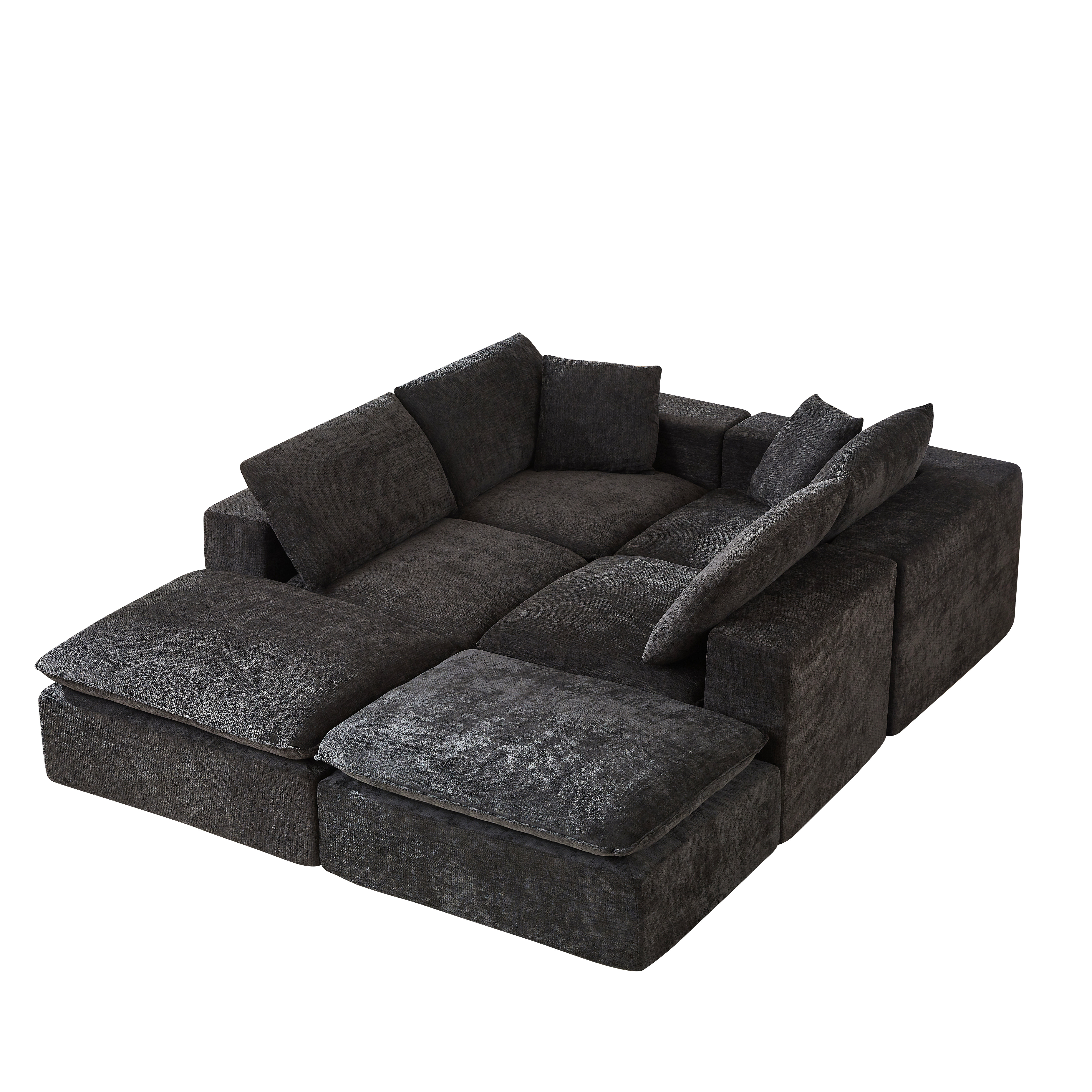 Wrought Studio™ Modern Chenille Cloud Sofa, Freely Combinable ...