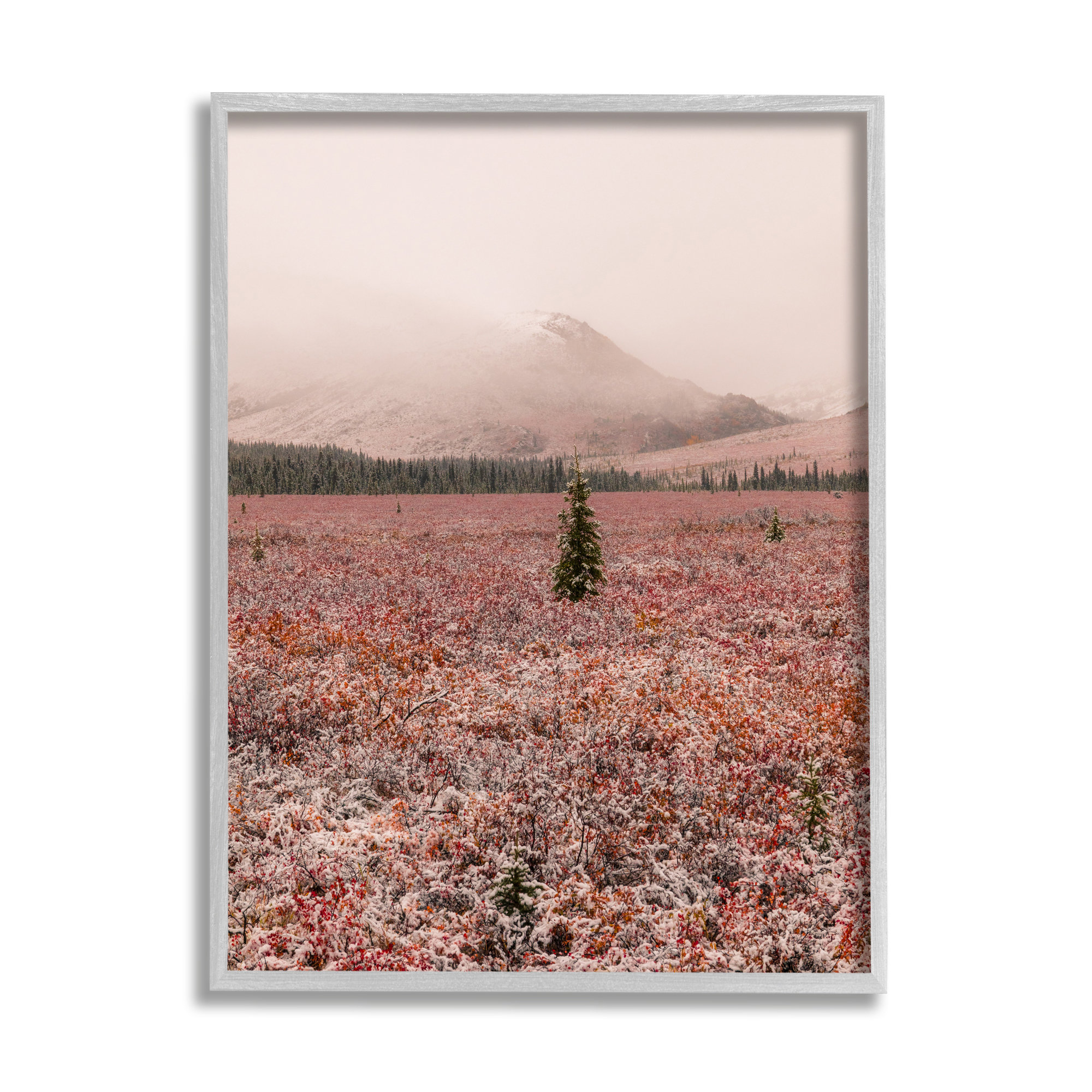 Stupell Industries Tree in Foggy Landscape Framed Giclee Art by Daniel ...