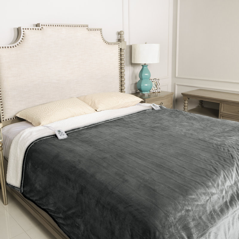 Sunvivi Electric Heated Flannel Blanket with 10 Heating Levels ...