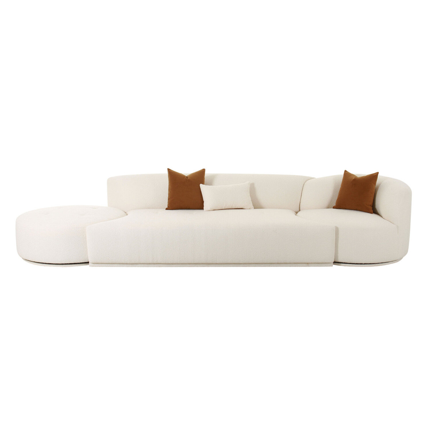 Enzo Decor Fila Cream Boucle 3-Piece Chaise Modular Sofa - Wayfair Canada